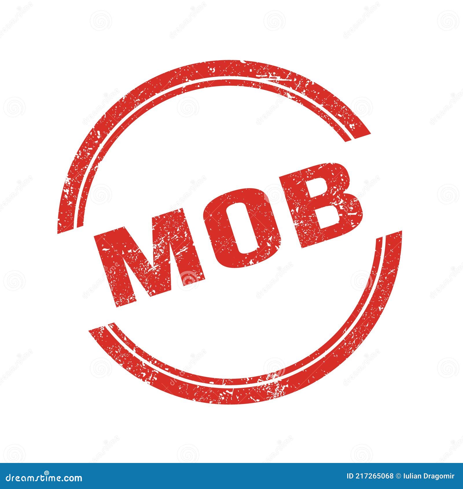 MOB Text Written on Red Grungy Round Stamp Stock Illustration ...