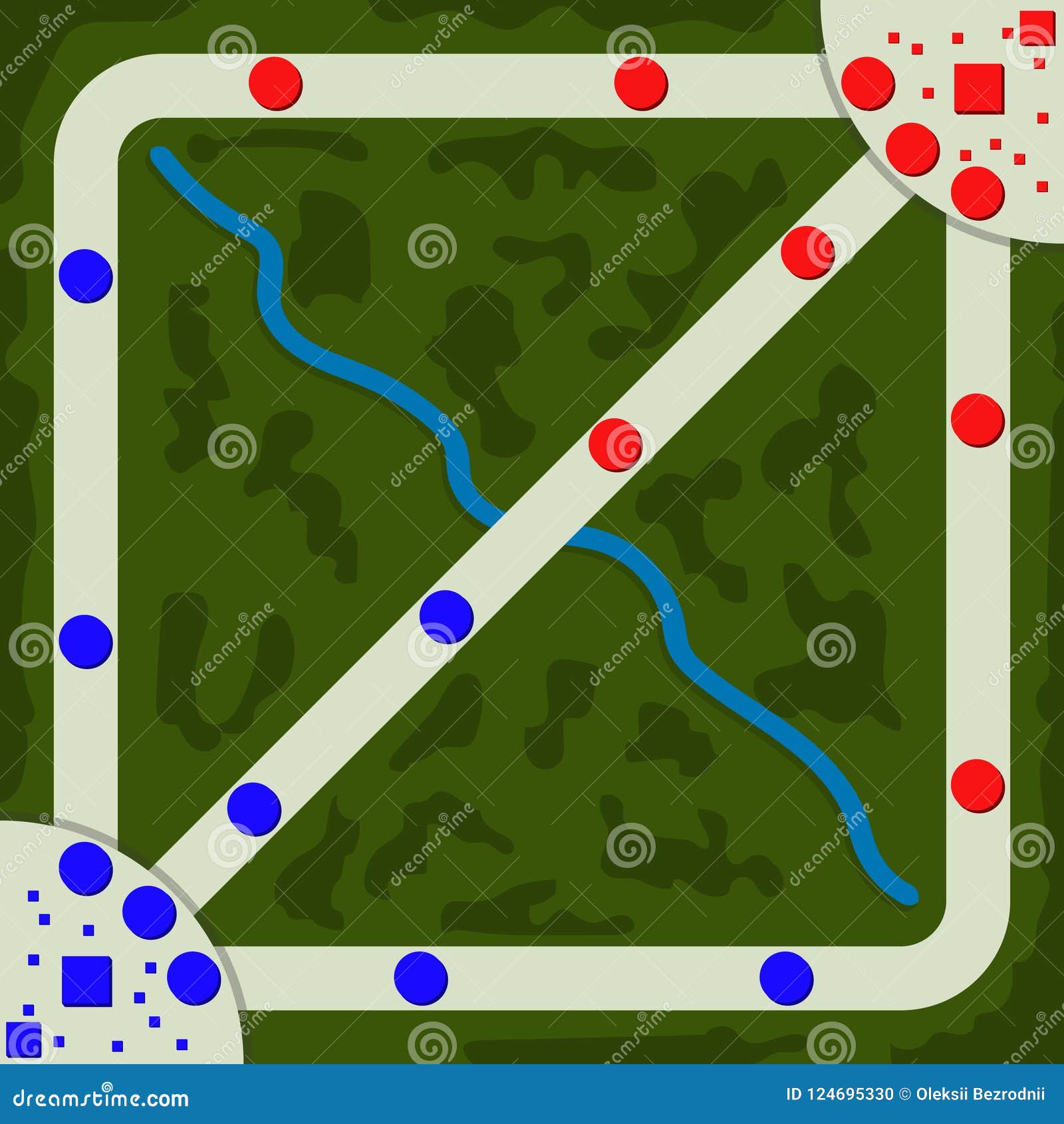 Moba game map plan vector stock vector. Illustration of dire - 124695330