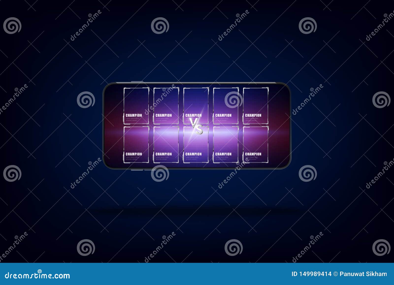 Moba 5vs5 Game on Smart Phones with Screen Design Ideas, Vector Images ...