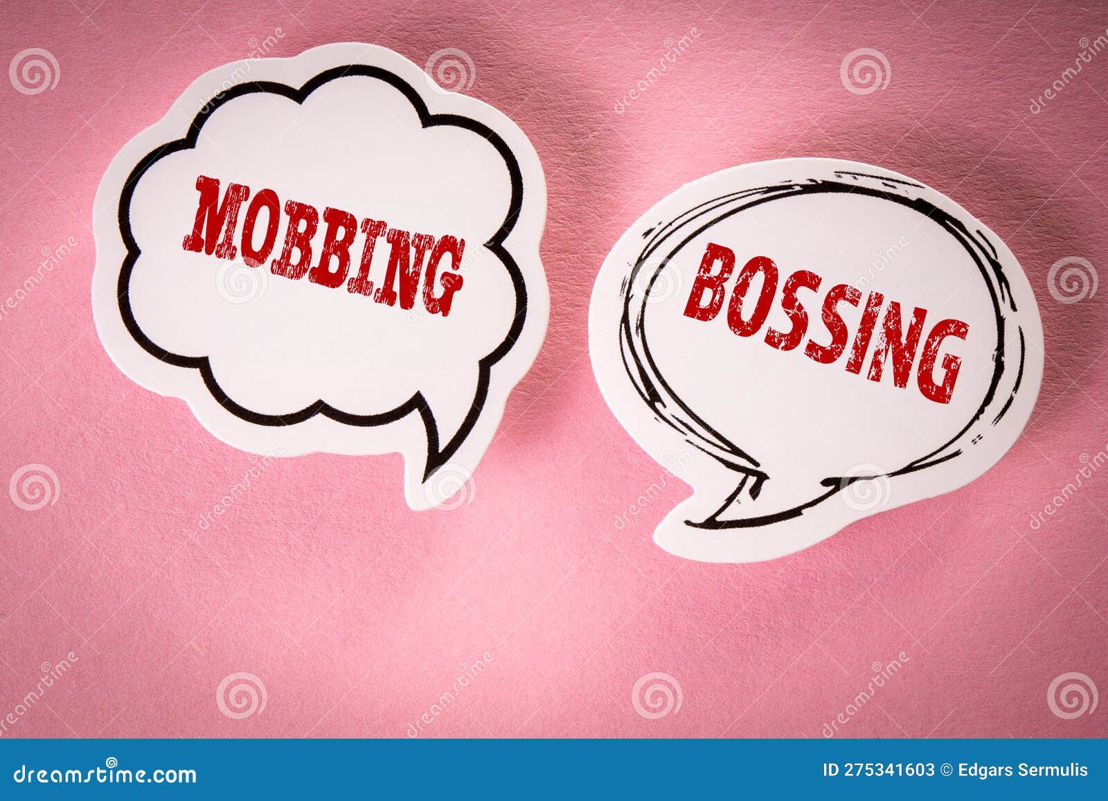 Mobbing and Bossing Concept. Speech Bubbles with Text Stock Image ...