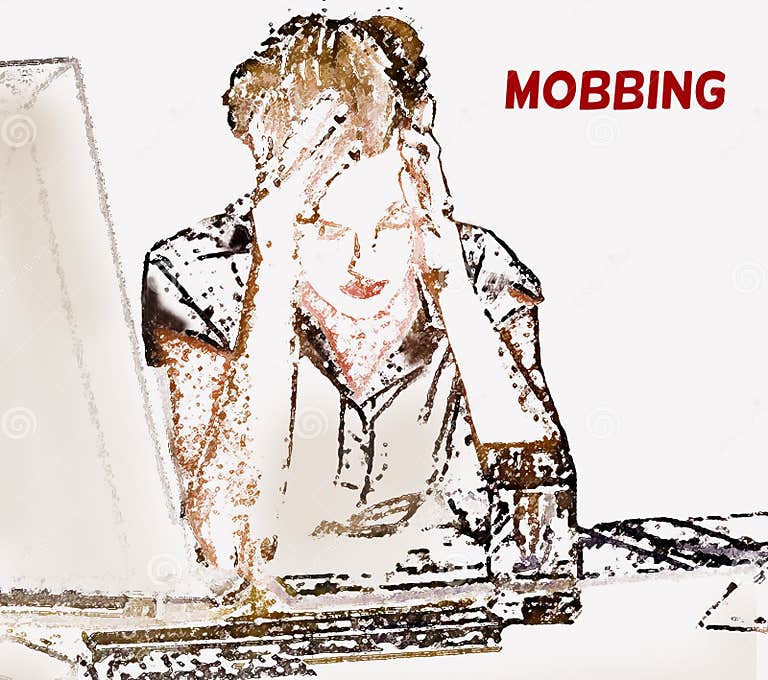 Poster mobbing, bullying stock illustration. Illustration of ...
