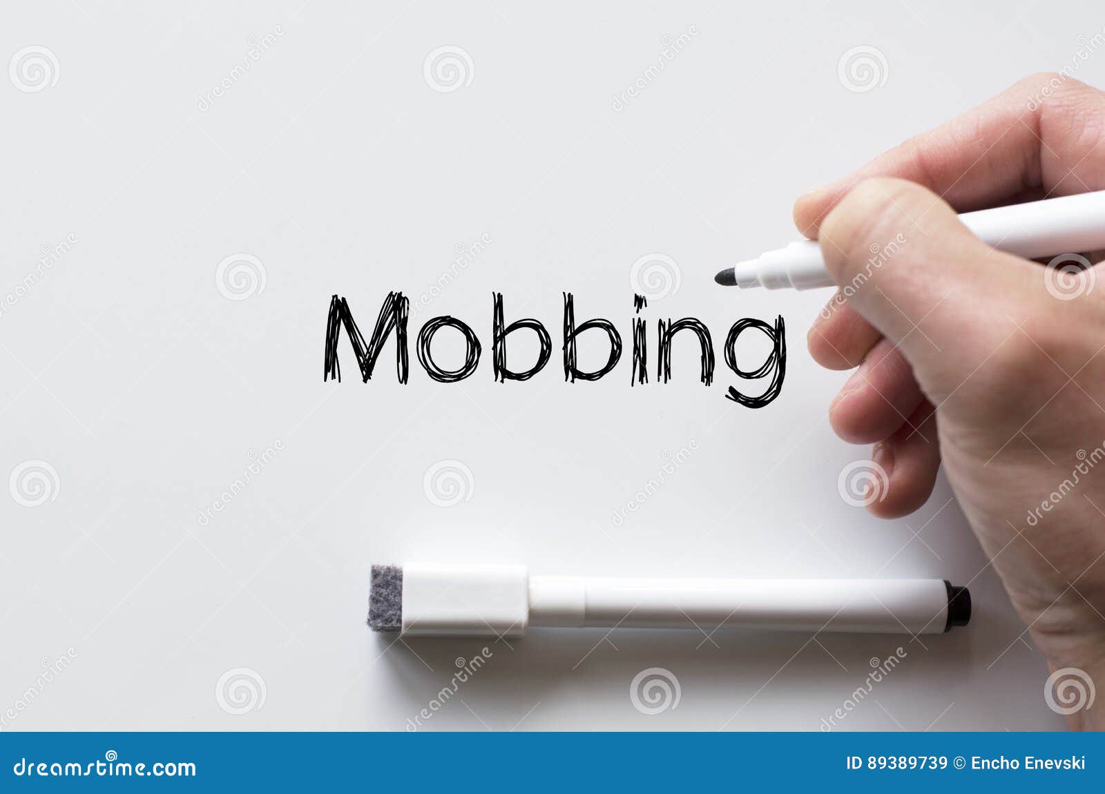 Mobbing Written on Whiteboard Stock Image - Image of handwriting, angry ...