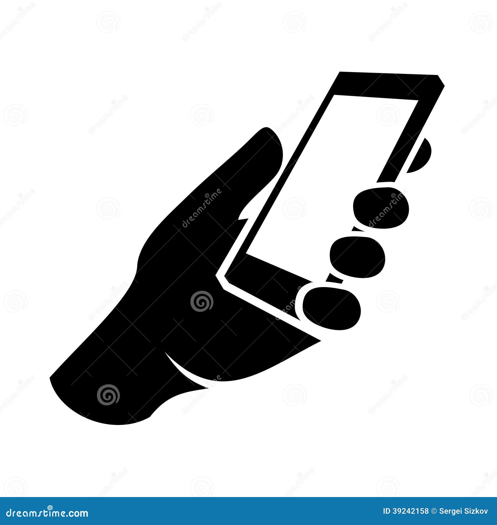 Mobiel Telefoon In Hand Pictogram. Vector Vector Illustratie ...