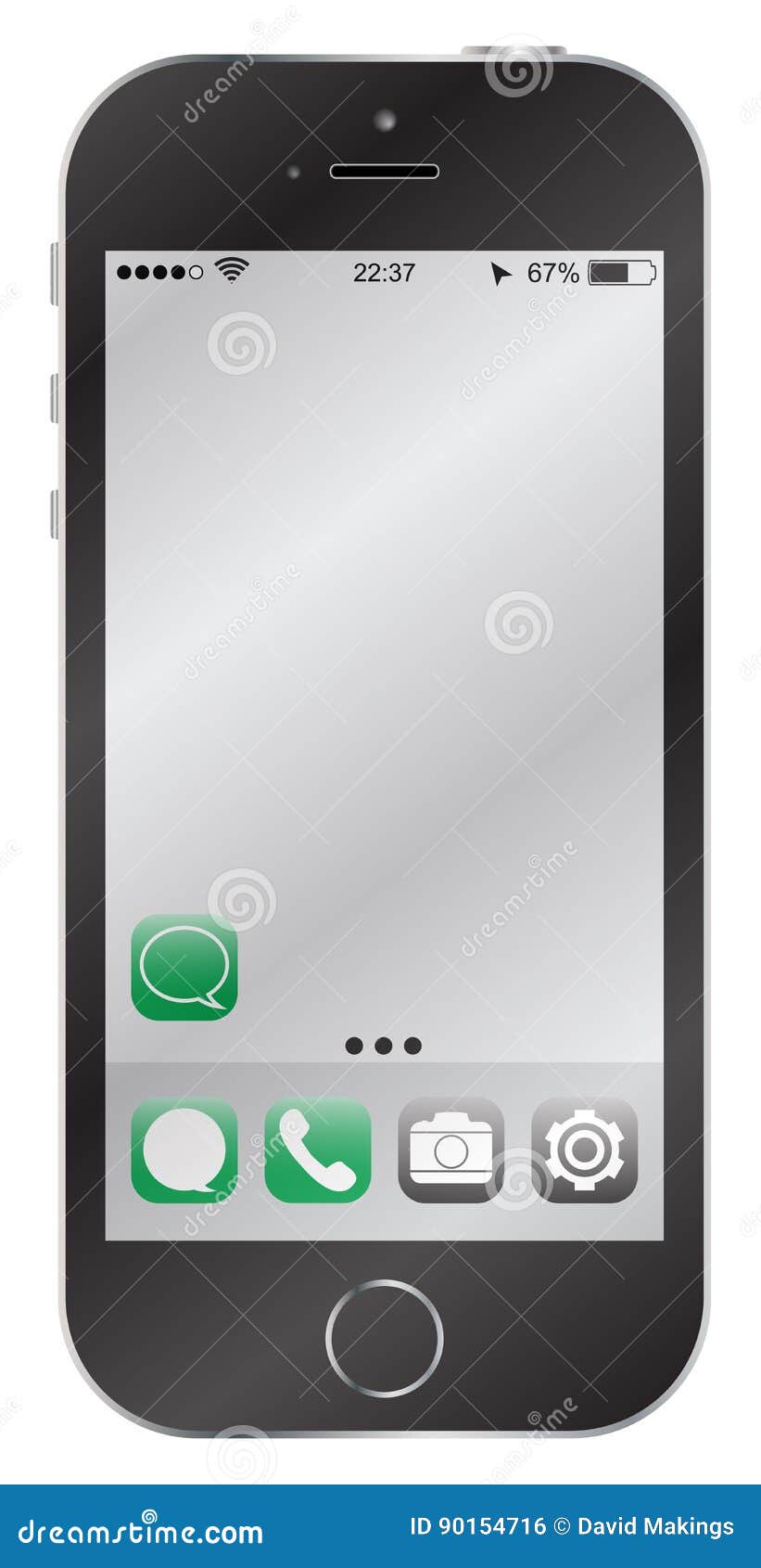 Mobiele Telefoon Modern in Zwarte Stock Illustratie - Illustration of ...