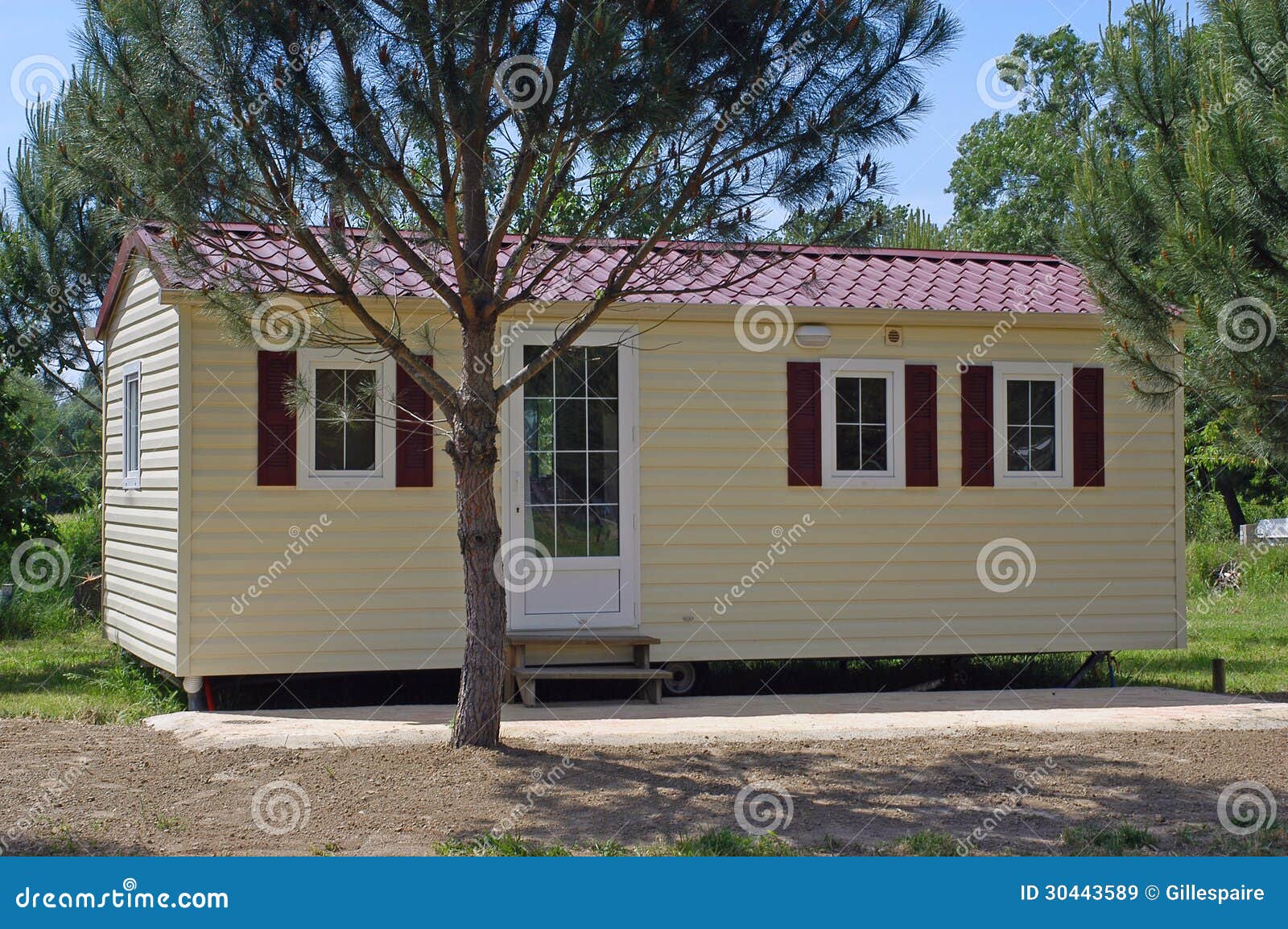 Mobil-Haus in Einem Campingplatz Stockbild - Bild von lager, draussen ...