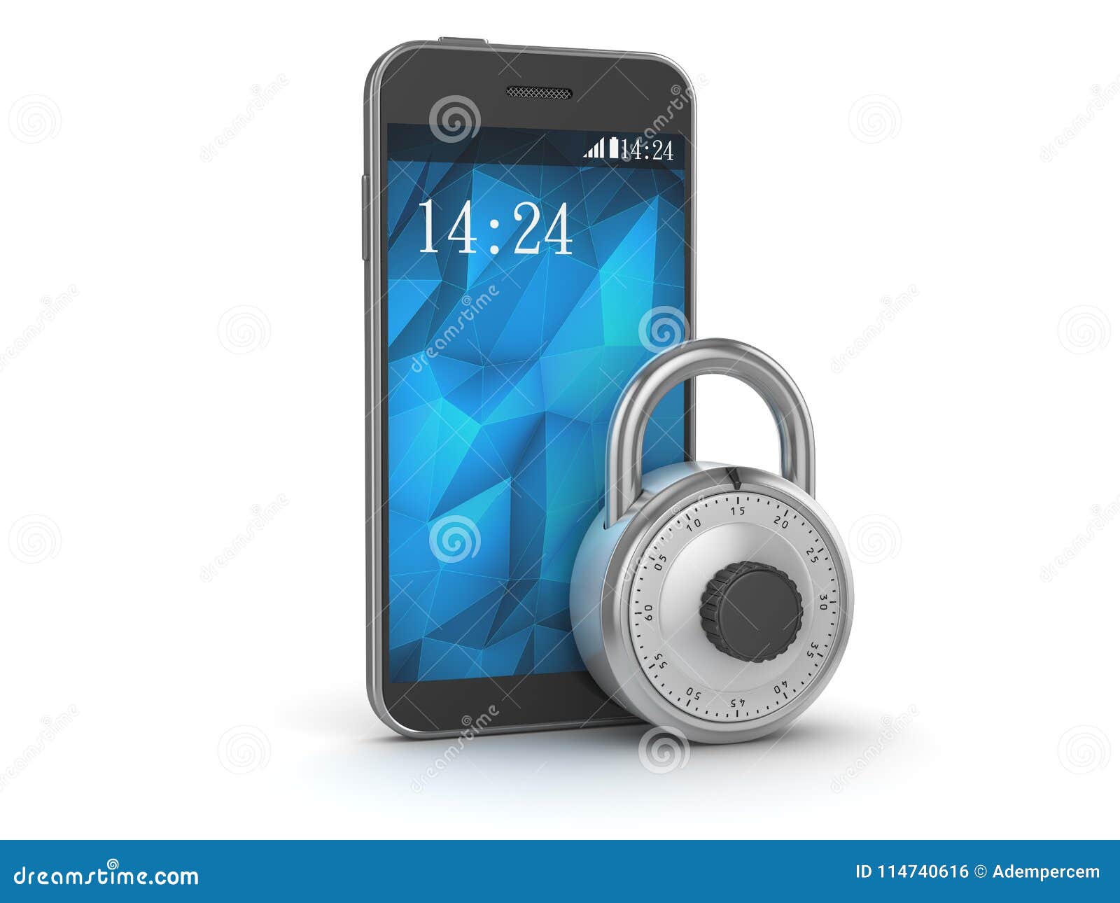 Mobil Phone with Lock stock illustration. Illustration of cell - 114740616