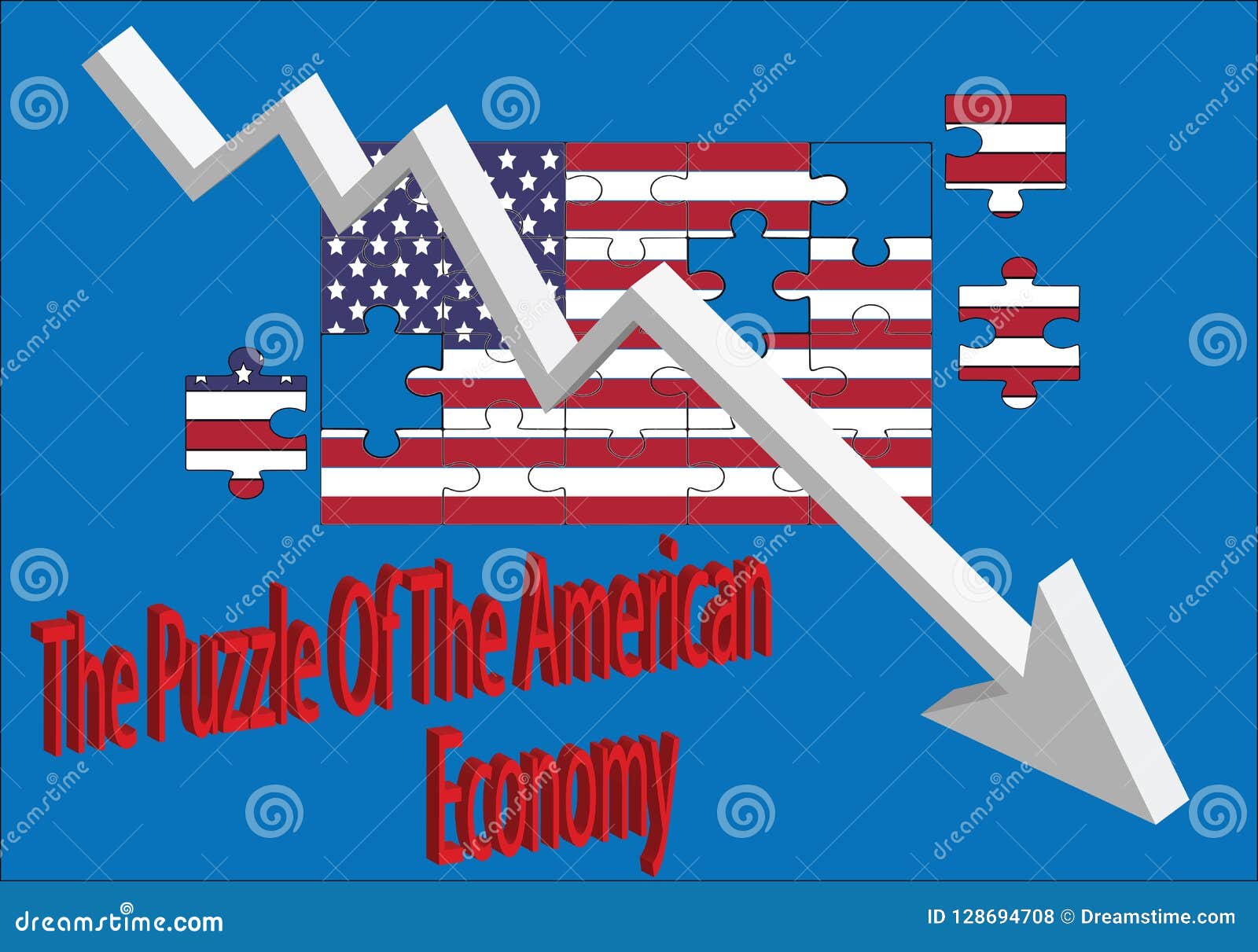 The Puzzle of the American Economy Stock Vector - Illustration of ...