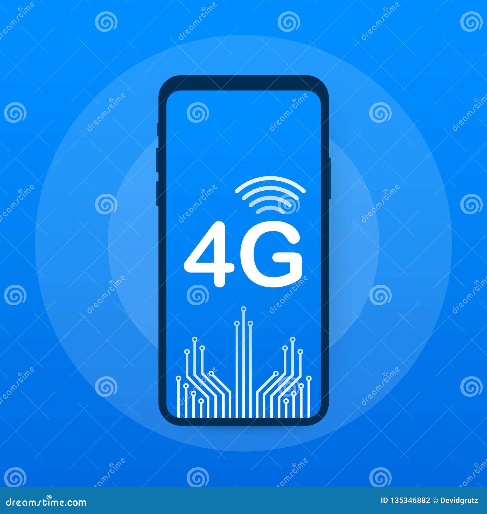 4G Network Wireless Systems and Internet. Communication Network. Vector ...