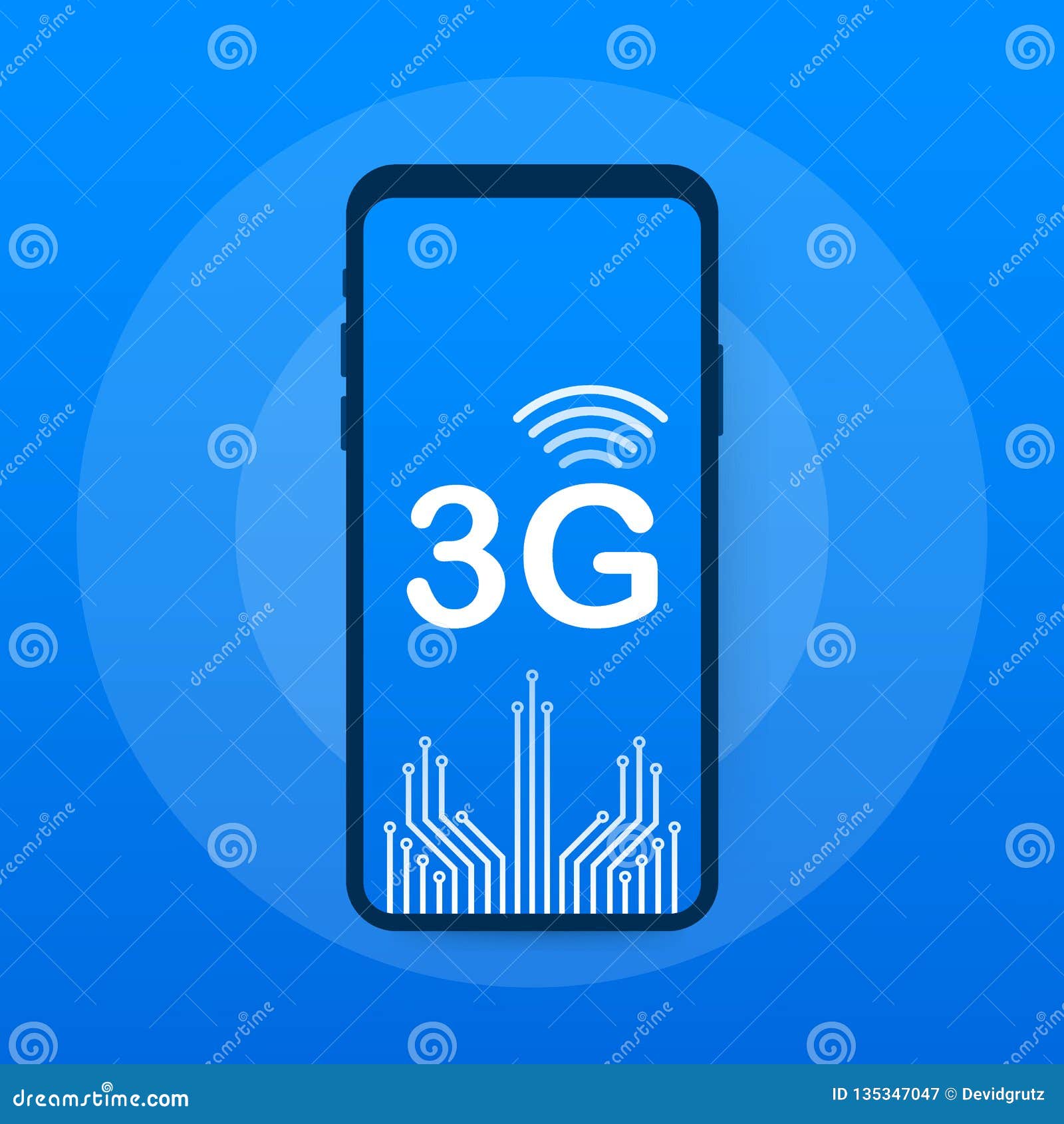 3G Network Wireless Systems and Internet. Communication Network. Vector ...