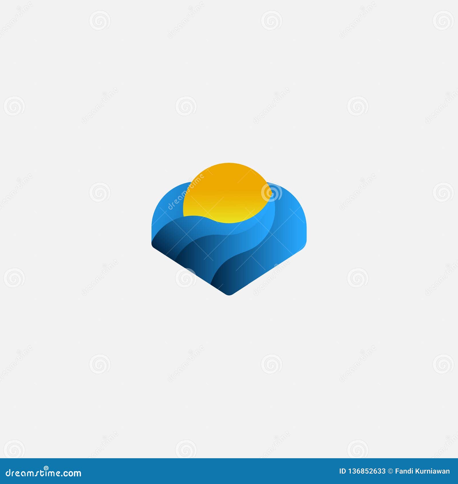 Sunset Logo Concept. Creative Minimal Design Template. Symbol for ...