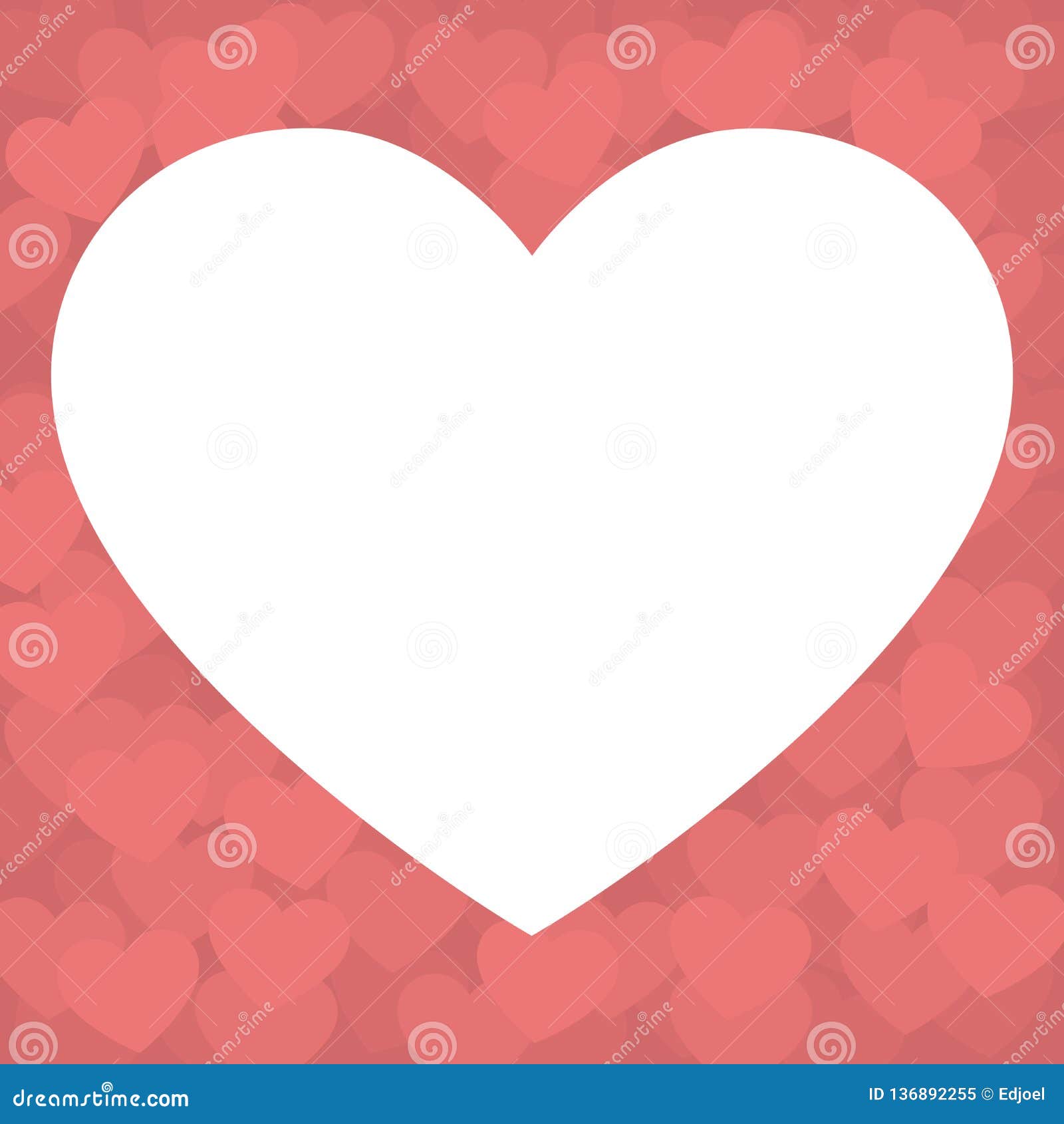 Blank Heart Valentines Card To Write Stock Vector - Illustration of ...
