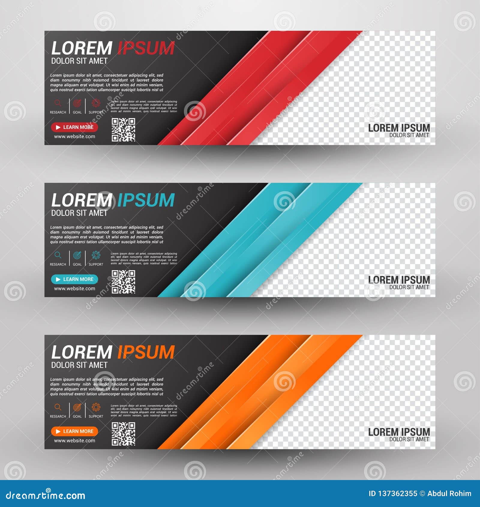 Three Business Banner stock vector. Illustration of advertisement ...