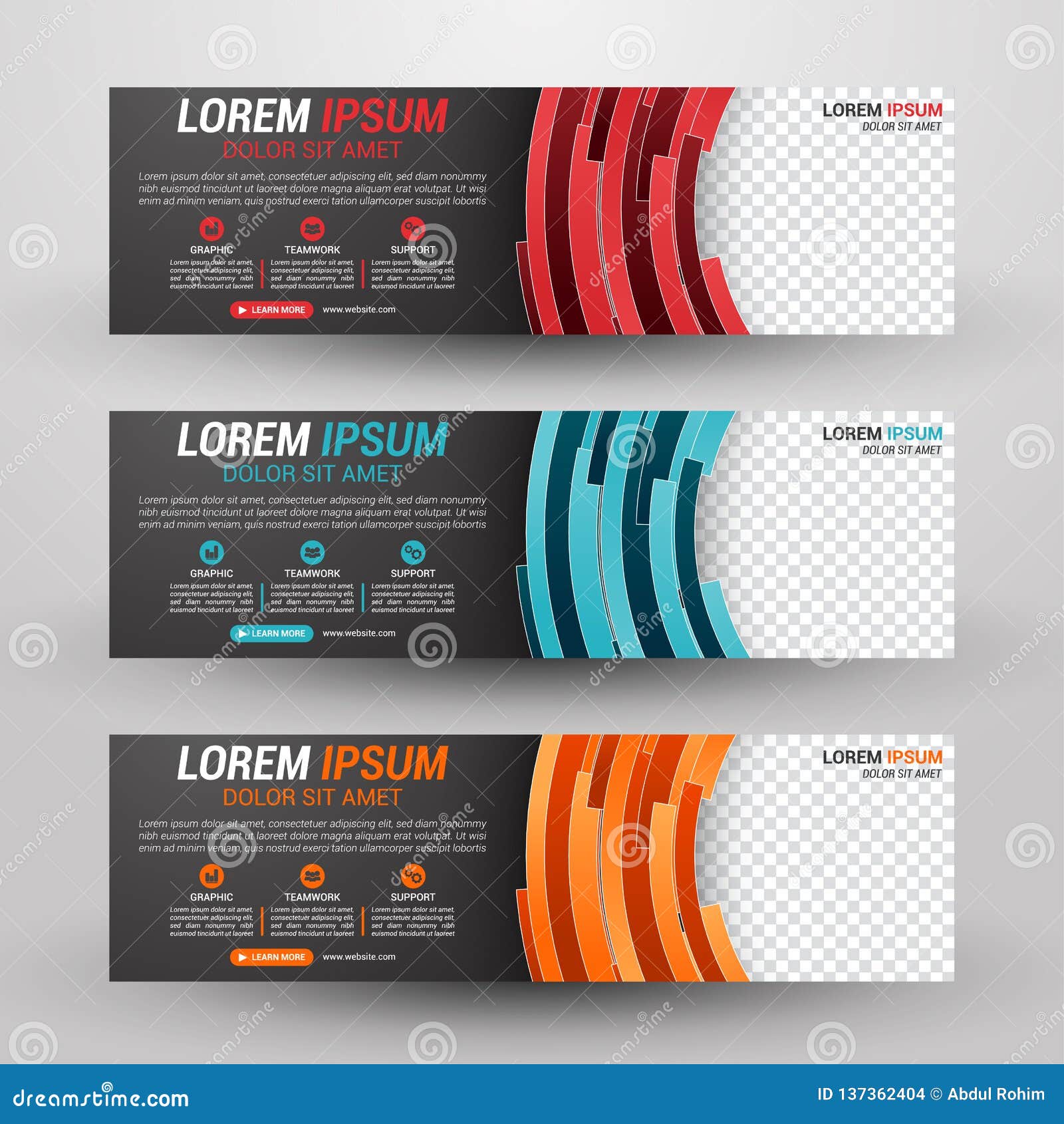 Three Business Banner stock vector. Illustration of concept - 137362404