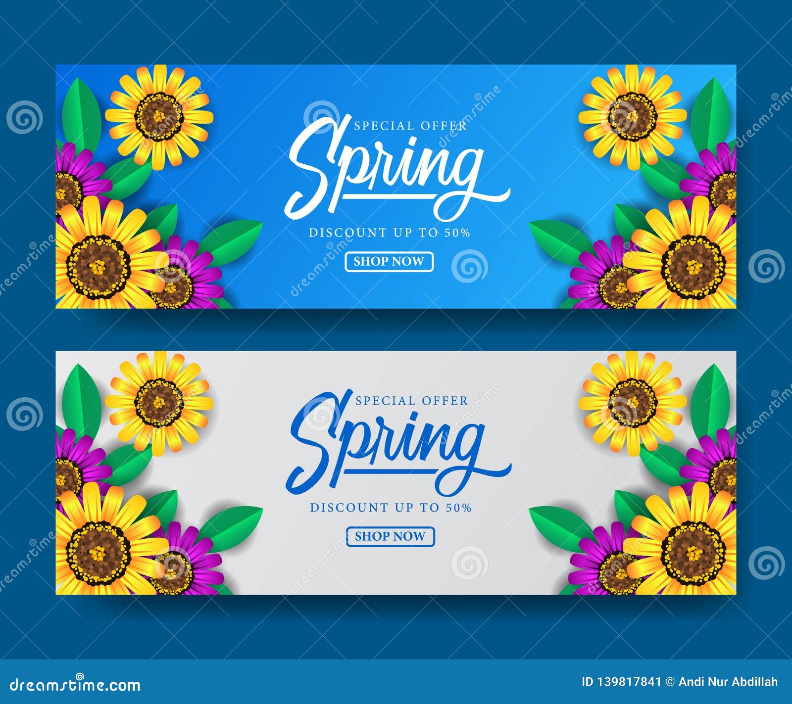 Hello Spring Special Offer Background with Beauty Flower Blossom Stock ...