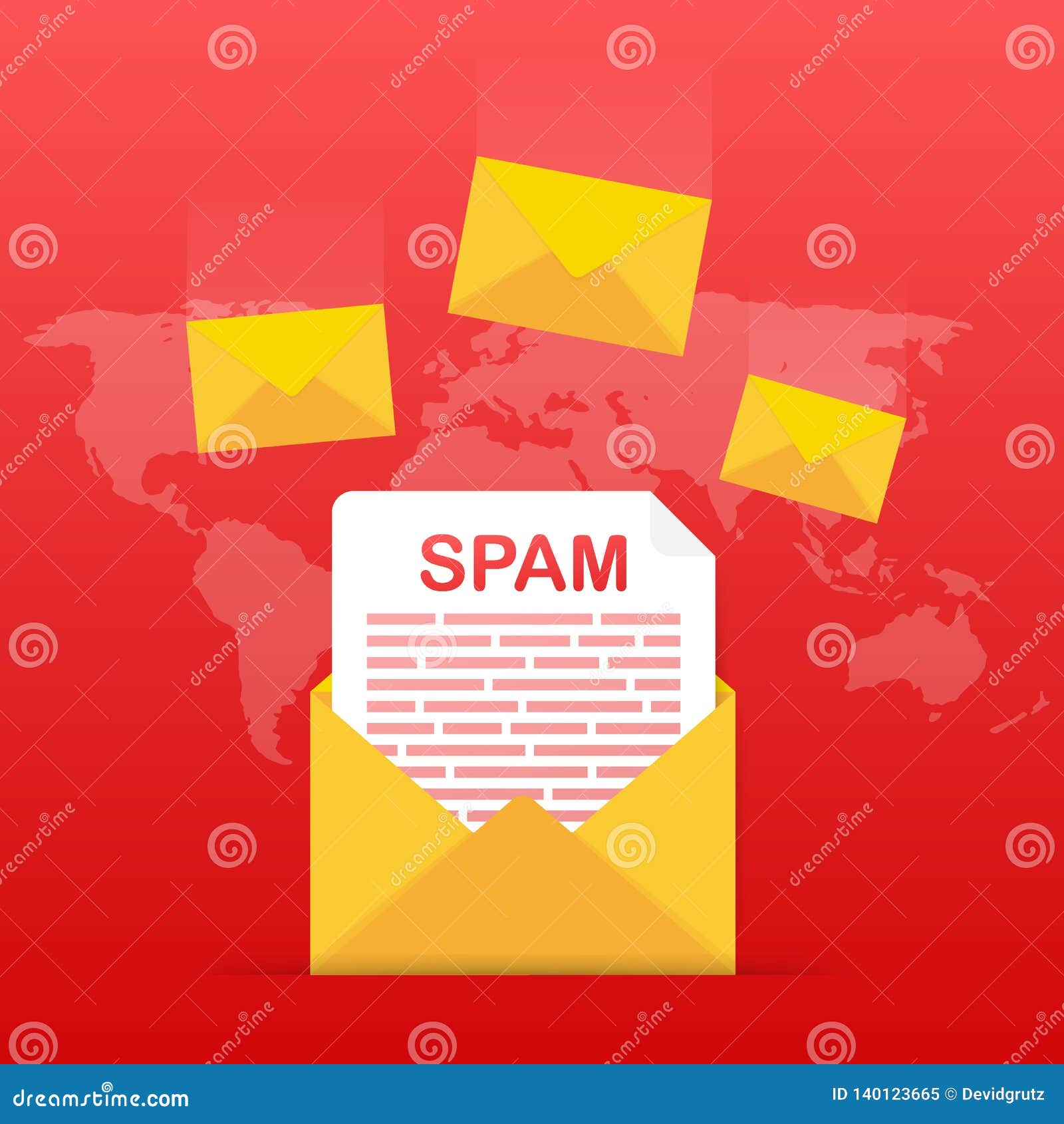 No Spam. Spam Email Warning. Concept of Virus, Piracy, Hacking and ...