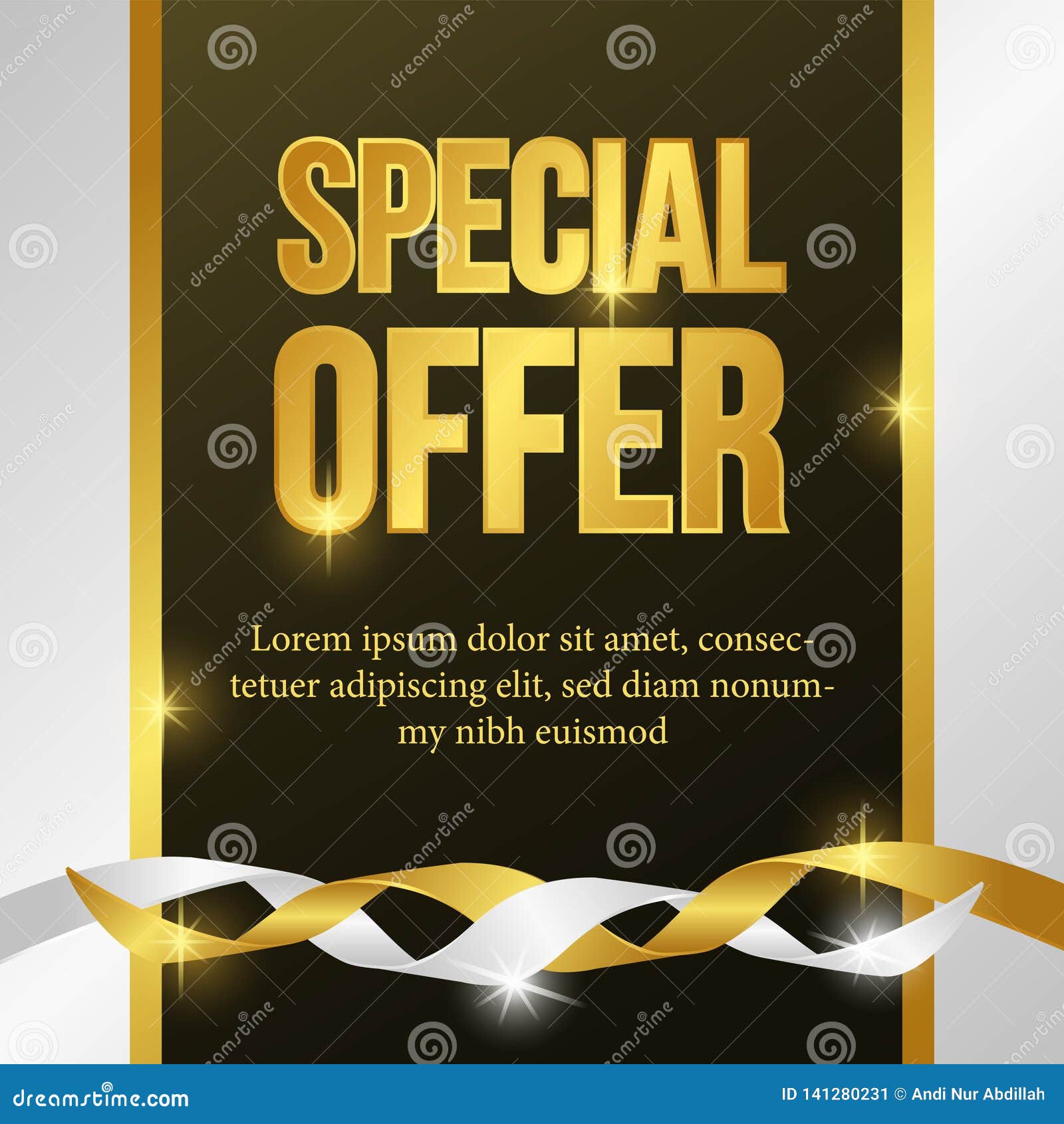 Special Offer Banner Poster Template with Luxury Look with Golden ...