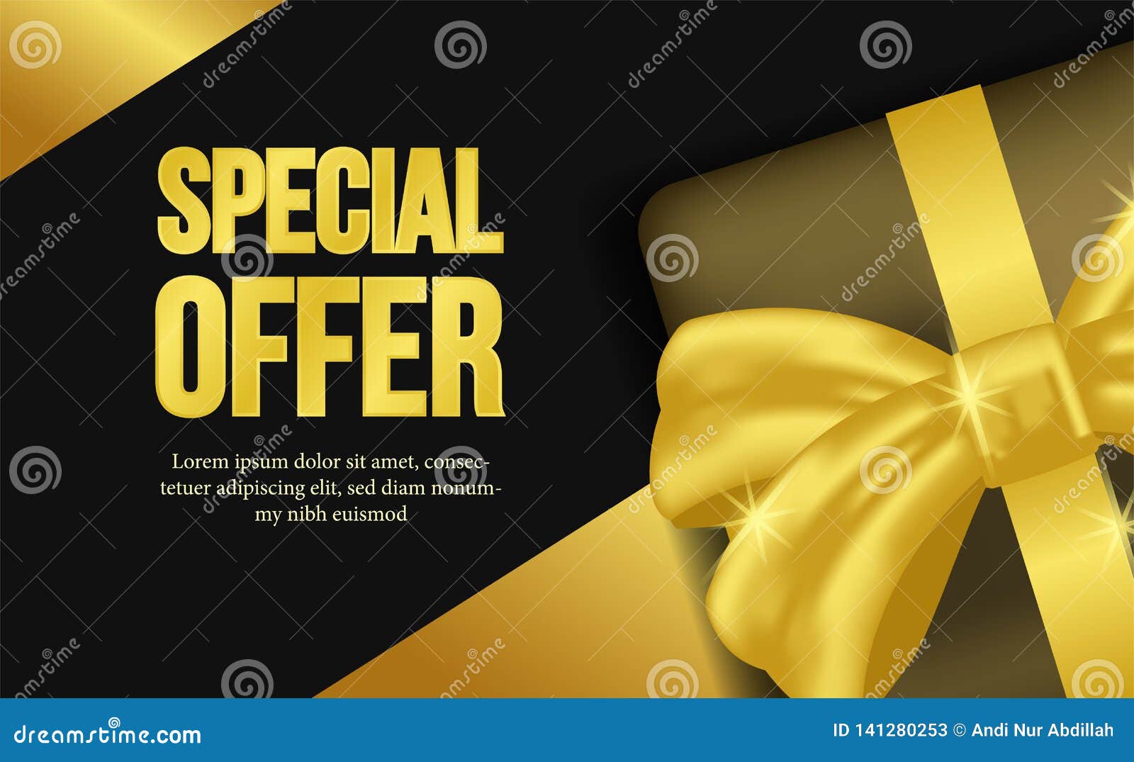 Special Offer Banner Poster Template with Luxury Look with Gift Box and ...