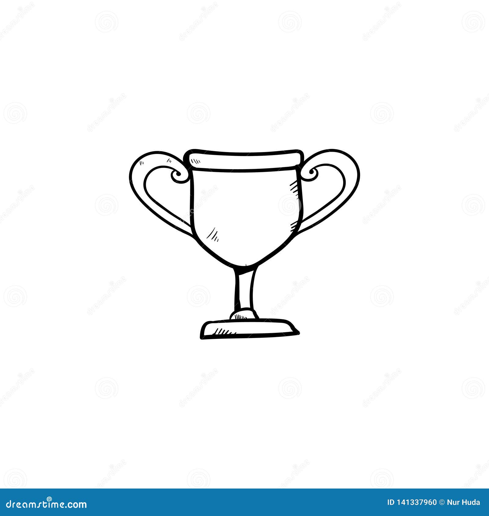 Trophy Doodle Hand Draw with Stock Vector - Illustration of design ...