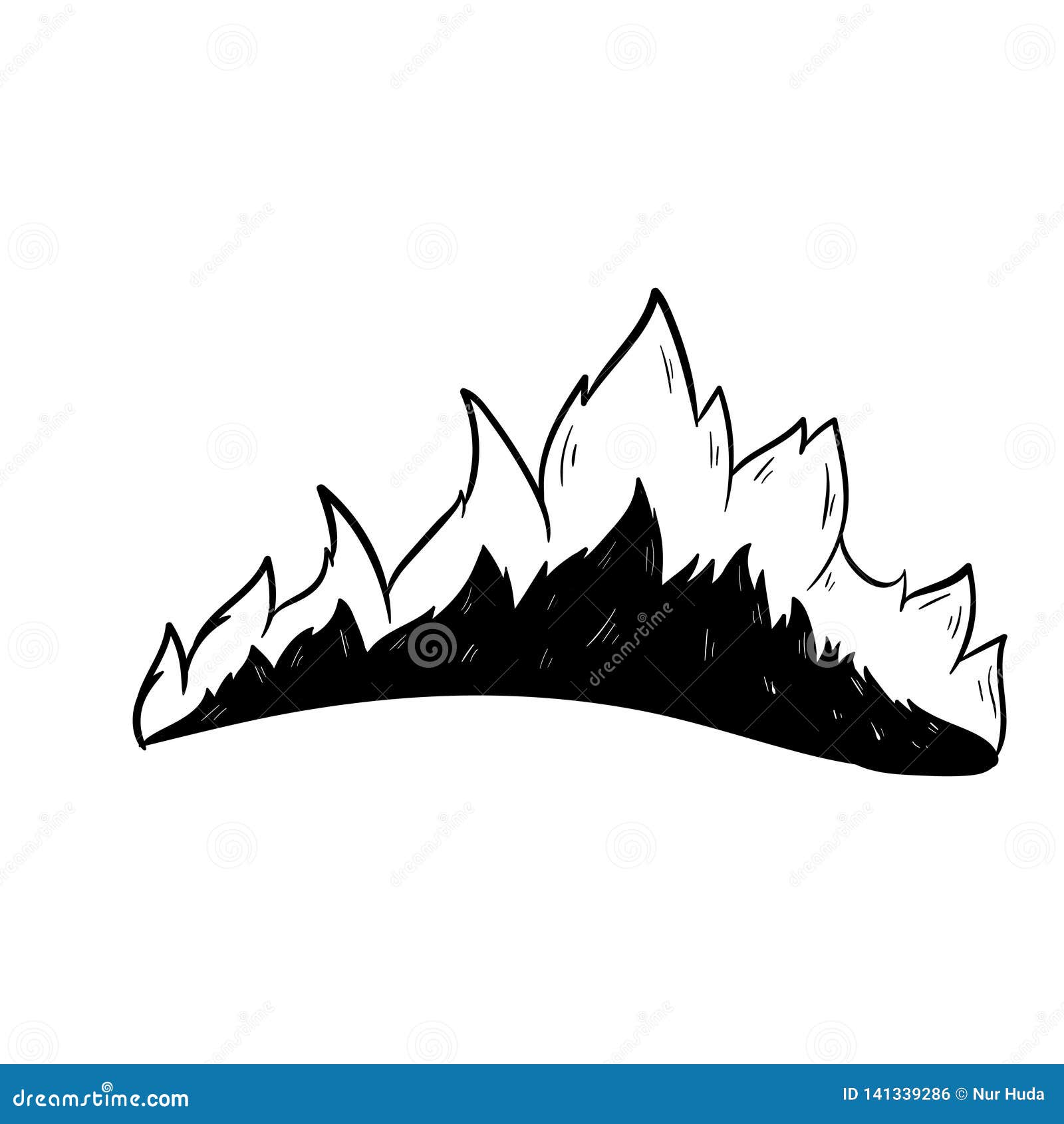 Fire Doodle Icon Vector Han Draw Stock Illustration - Illustration of ...