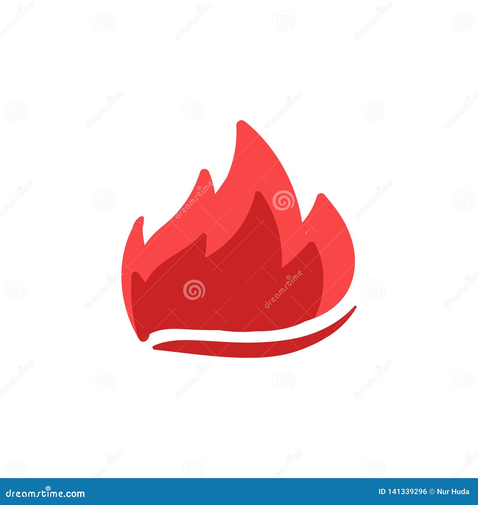 Fire Doodle Icon Vector Han Draw Stock Vector - Illustration of cartoon ...