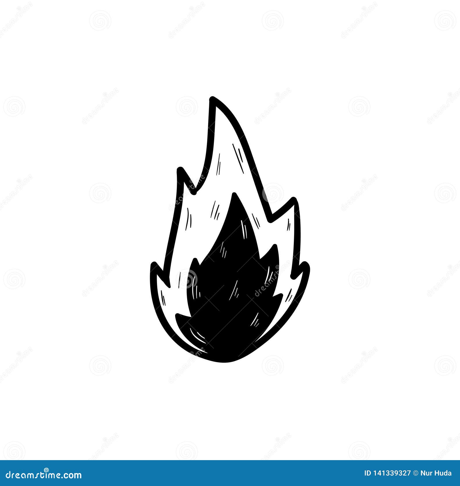 Fire Doodle Icon Vector Han Draw Stock Vector - Illustration of draw ...