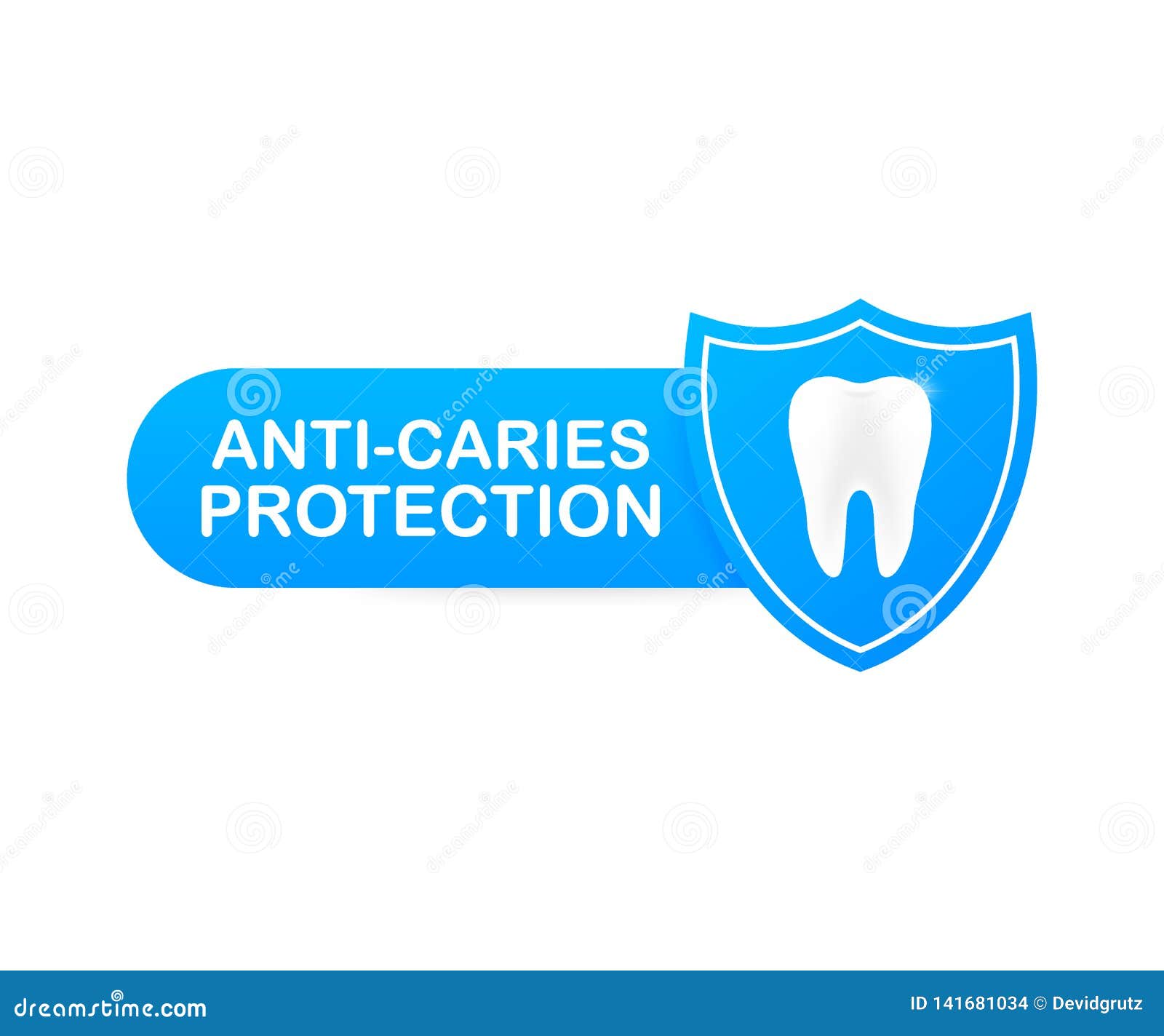 Anti-caries Protection. Teeth with Shield Icon Design. Dental Care ...