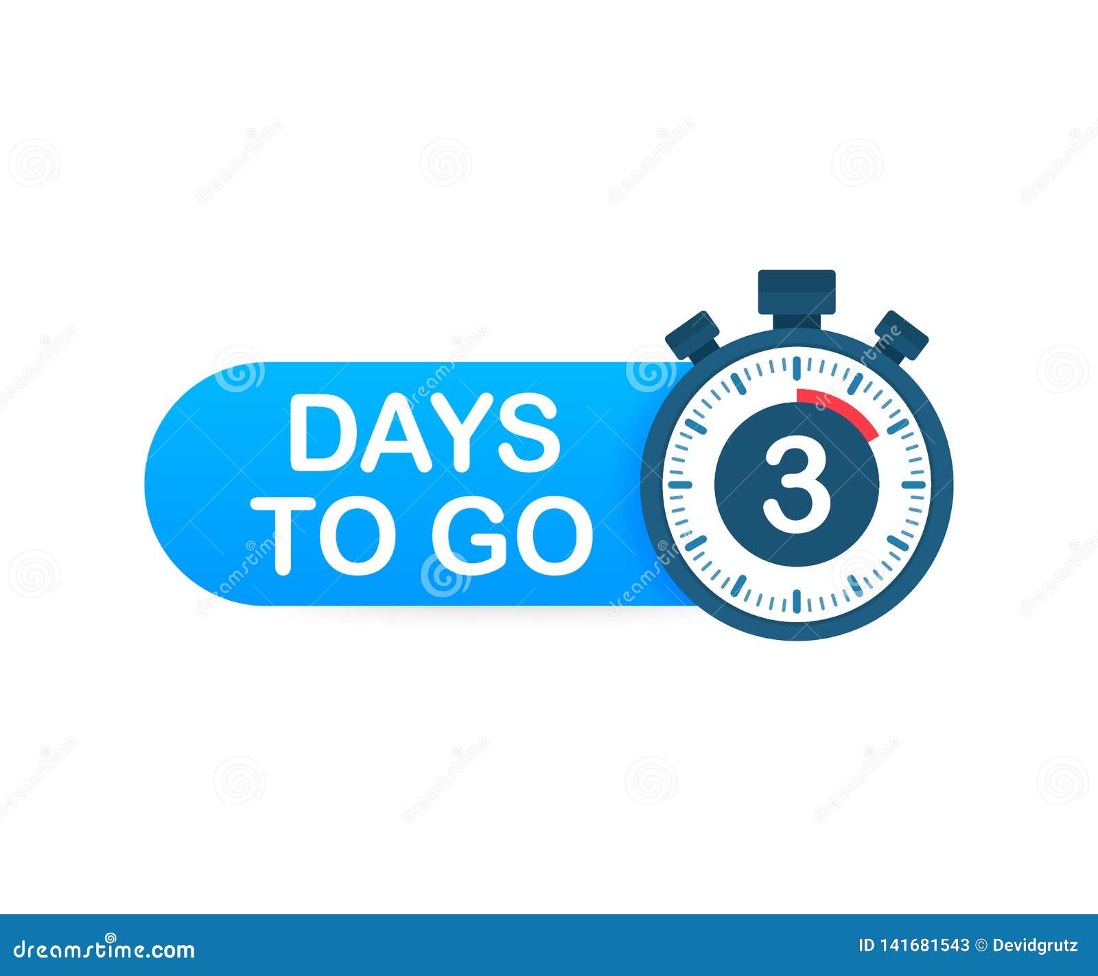 Three Days To Go. Time Icon. Vector Illustration on White Background ...