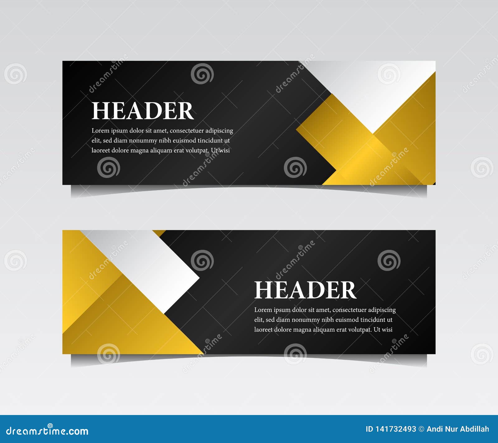 Modern Luxury Header Business with Geometrical Gold Shape Stock ...