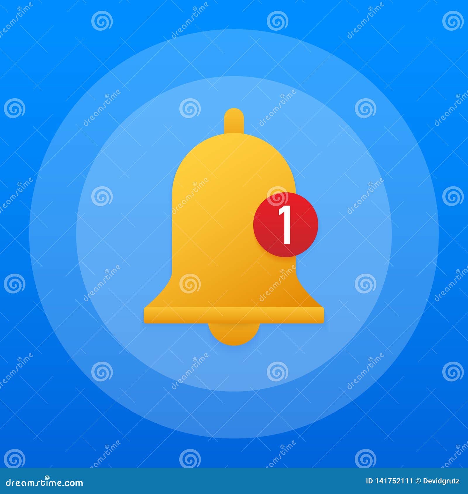 Notification Bell Icon for Incoming Inbox Message. Vector Illustration ...
