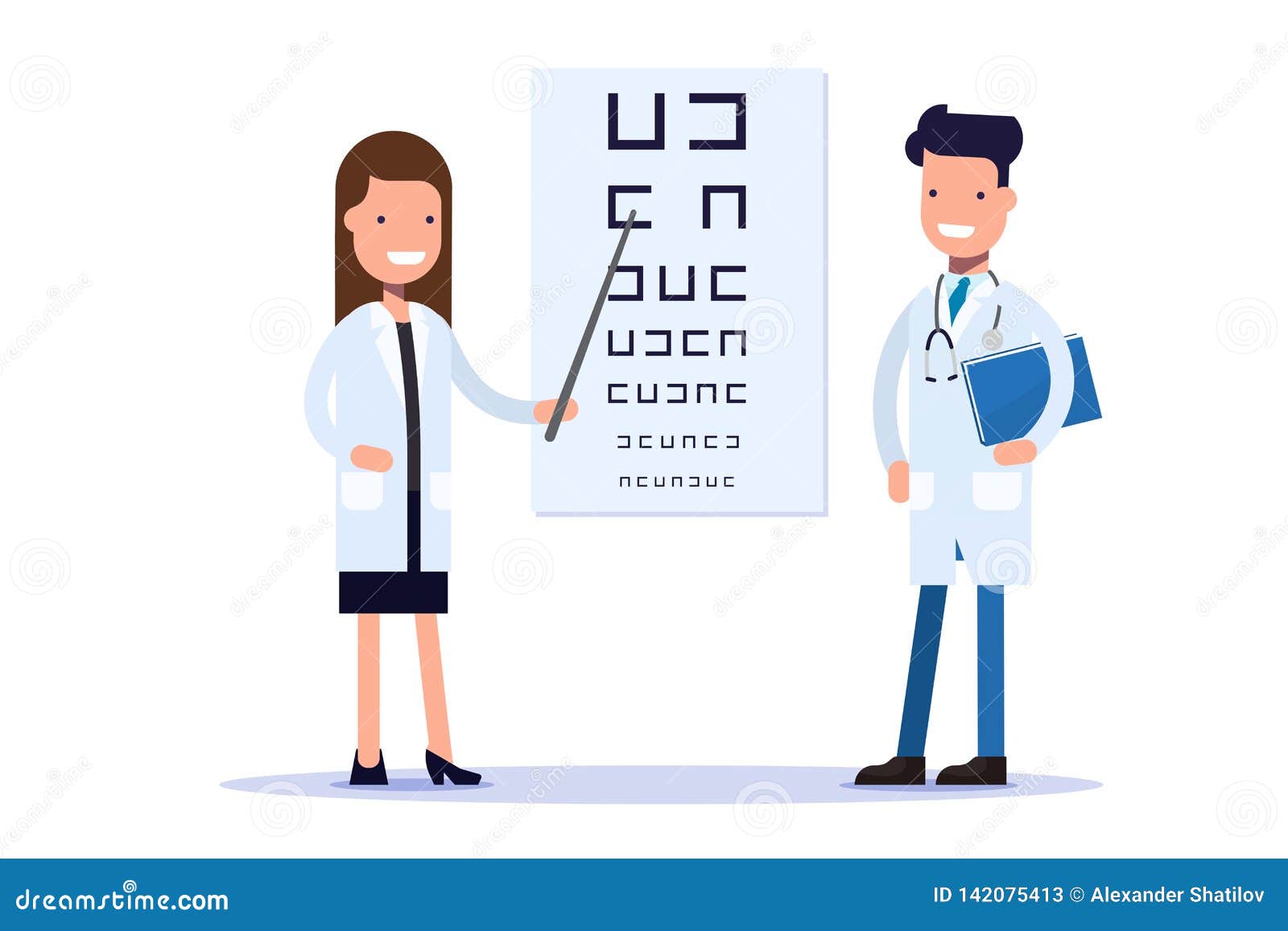 Oculist Doctors Set, Professional Optician Exam Devices For Treatment ...