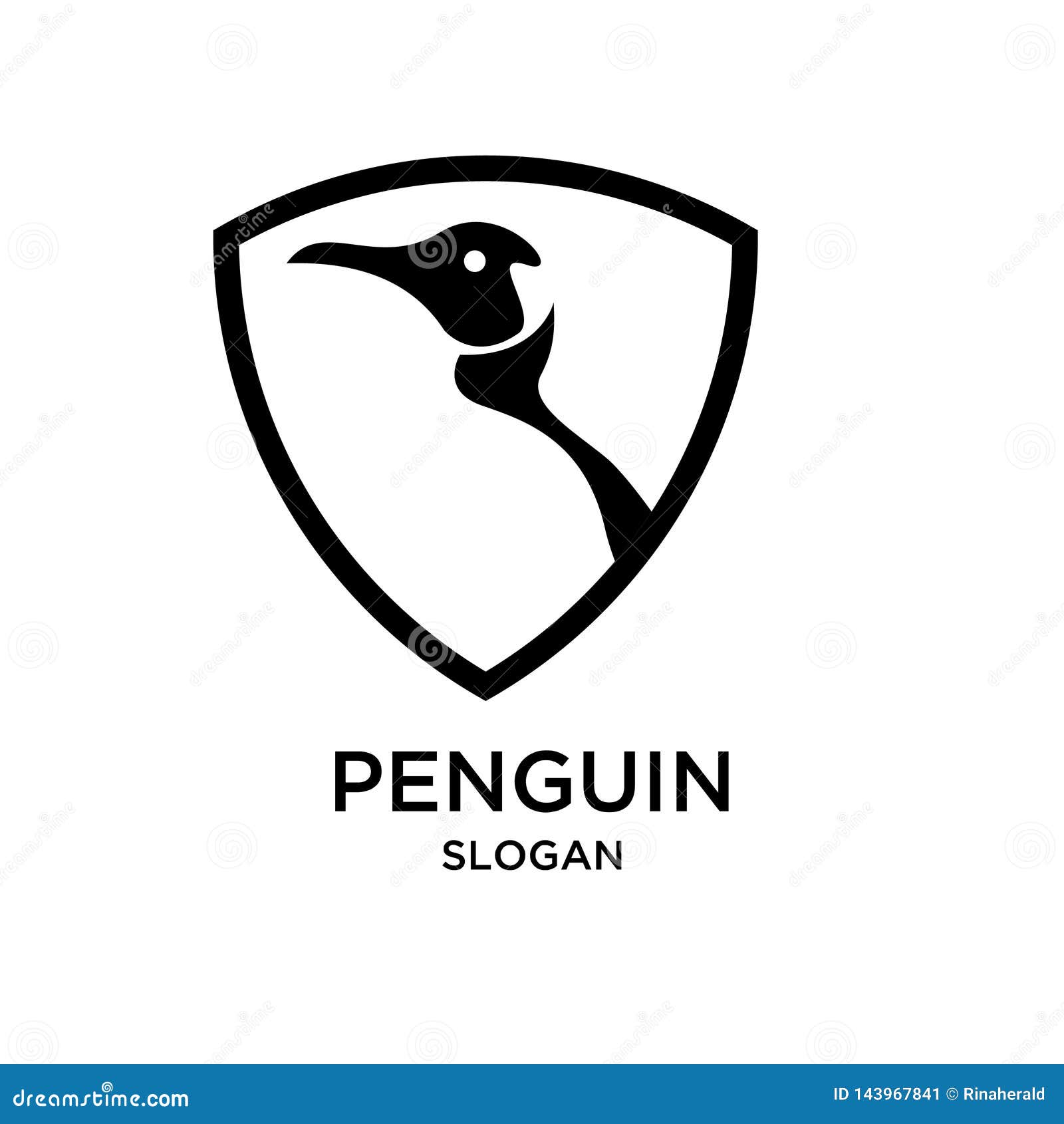 Penguin with Shield Logo Icon Designs Vector Illustration Silhouette ...