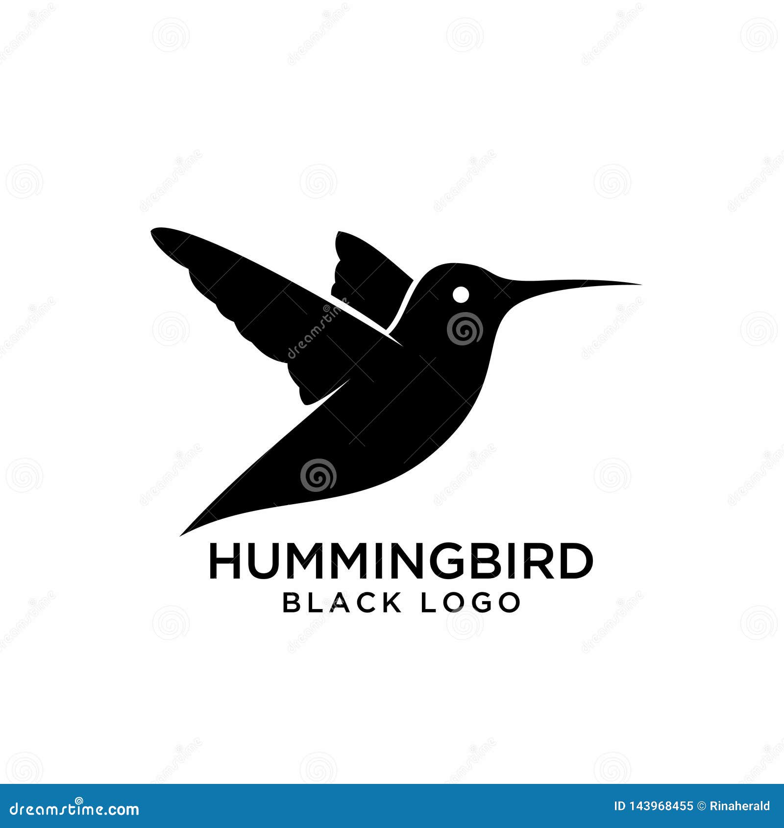 Hummingbird Black Flat Silhouette Logo Icon Designs Vector Illustration ...