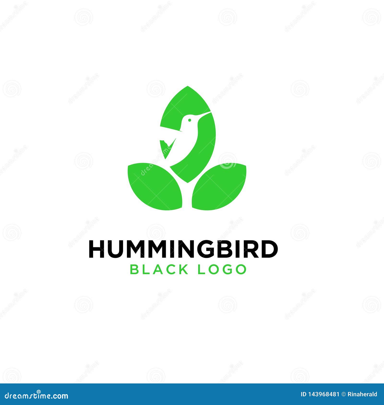 Hummingbird Green Leaf Logo Icon Designs Vector Illustration Stock ...