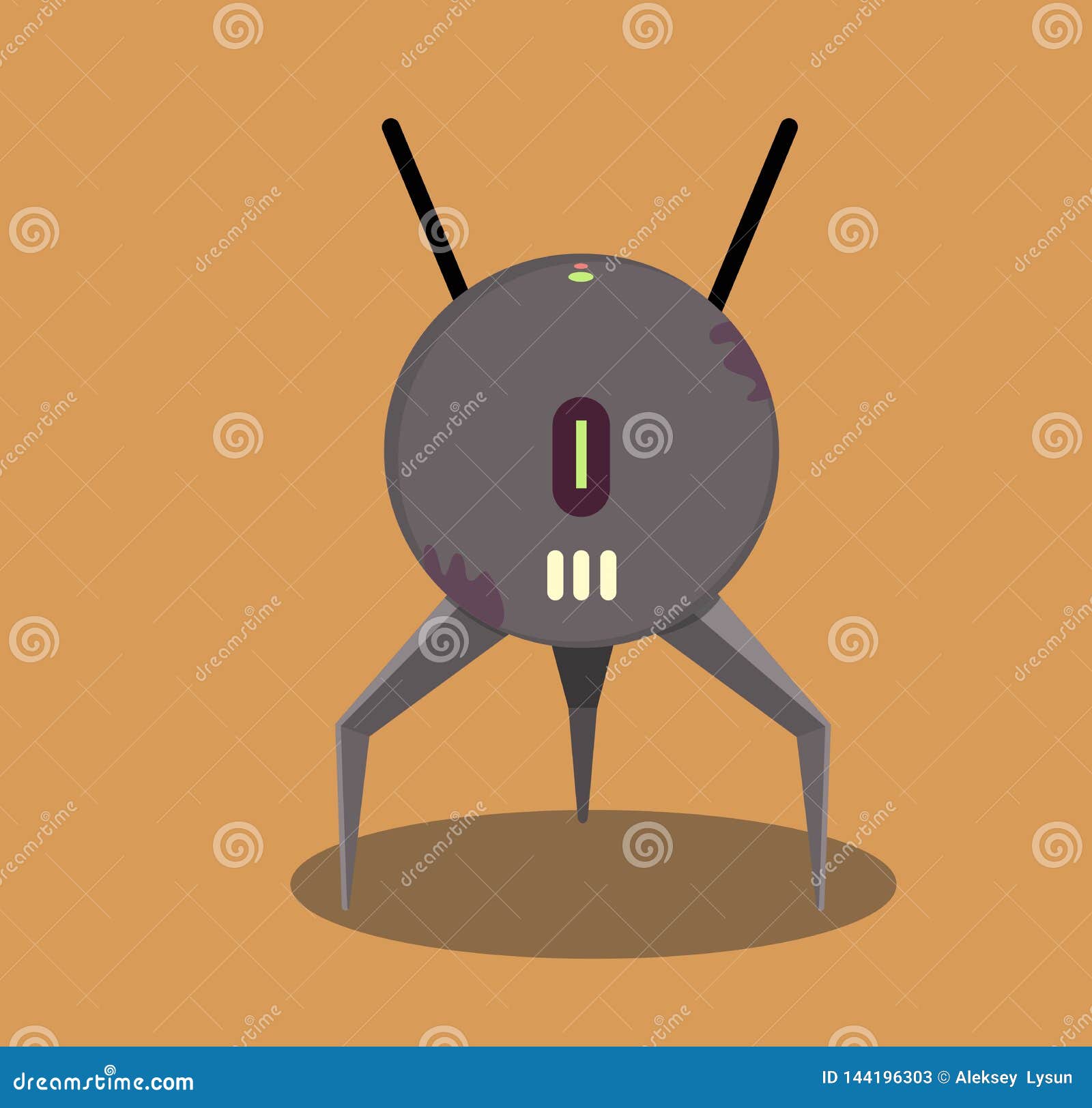 Robot ball,three legs stock vector. Illustration of digital - 144196303