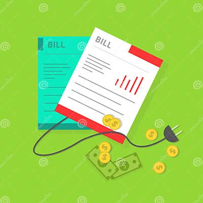 Simple Flat Electric Bill Illustration Stock Vector - Illustration of ...