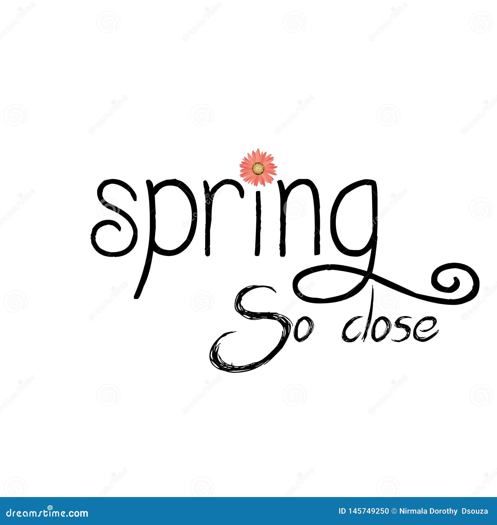 Spring Text Design, New Spring Collection, Vector Illustration Stock ...