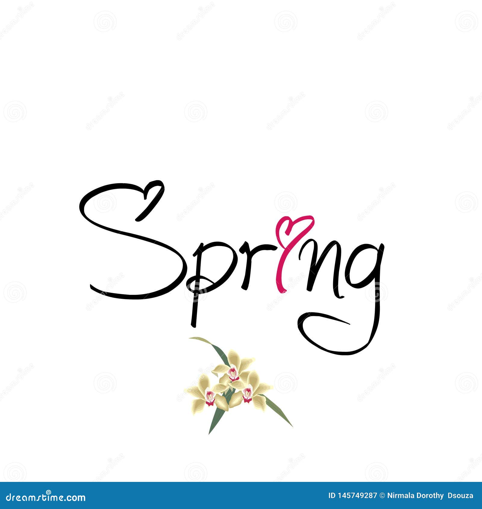 Spring Text Design, New Spring Collection, Vector Illustration Stock ...