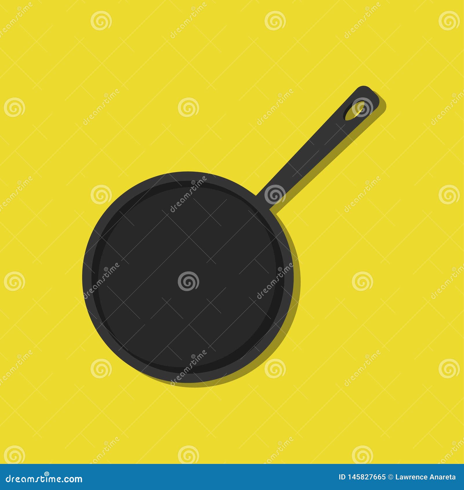 Top View Frying Pan Illustration Stock Vector - Illustration of ...