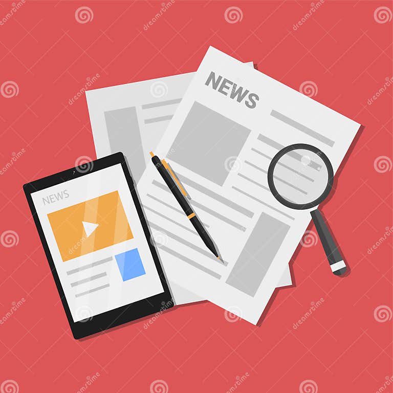 Flat News Vector Illustration Stock Vector - Illustration of vector ...
