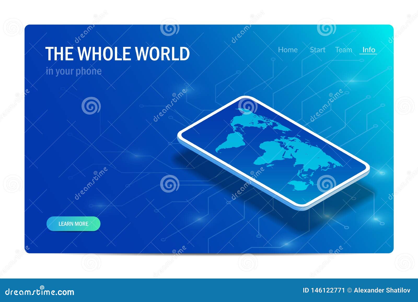 The Whole World in Your Phone. Concept. World Map on the Smartphone ...