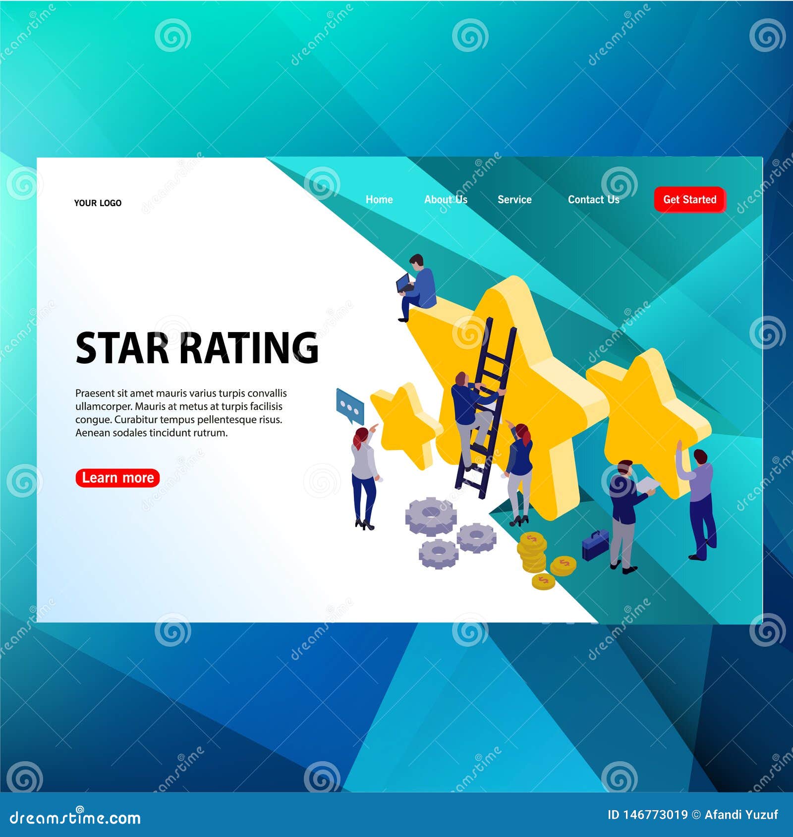Modern Futuristic Template Concept Build Stars Rating Word Concept ...