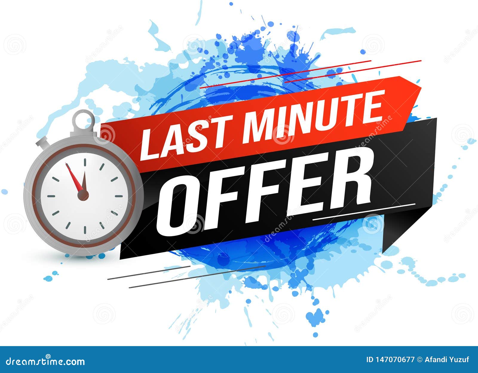 Last Minute Offer Watch Countdown Banner Design Template for Marketing ...