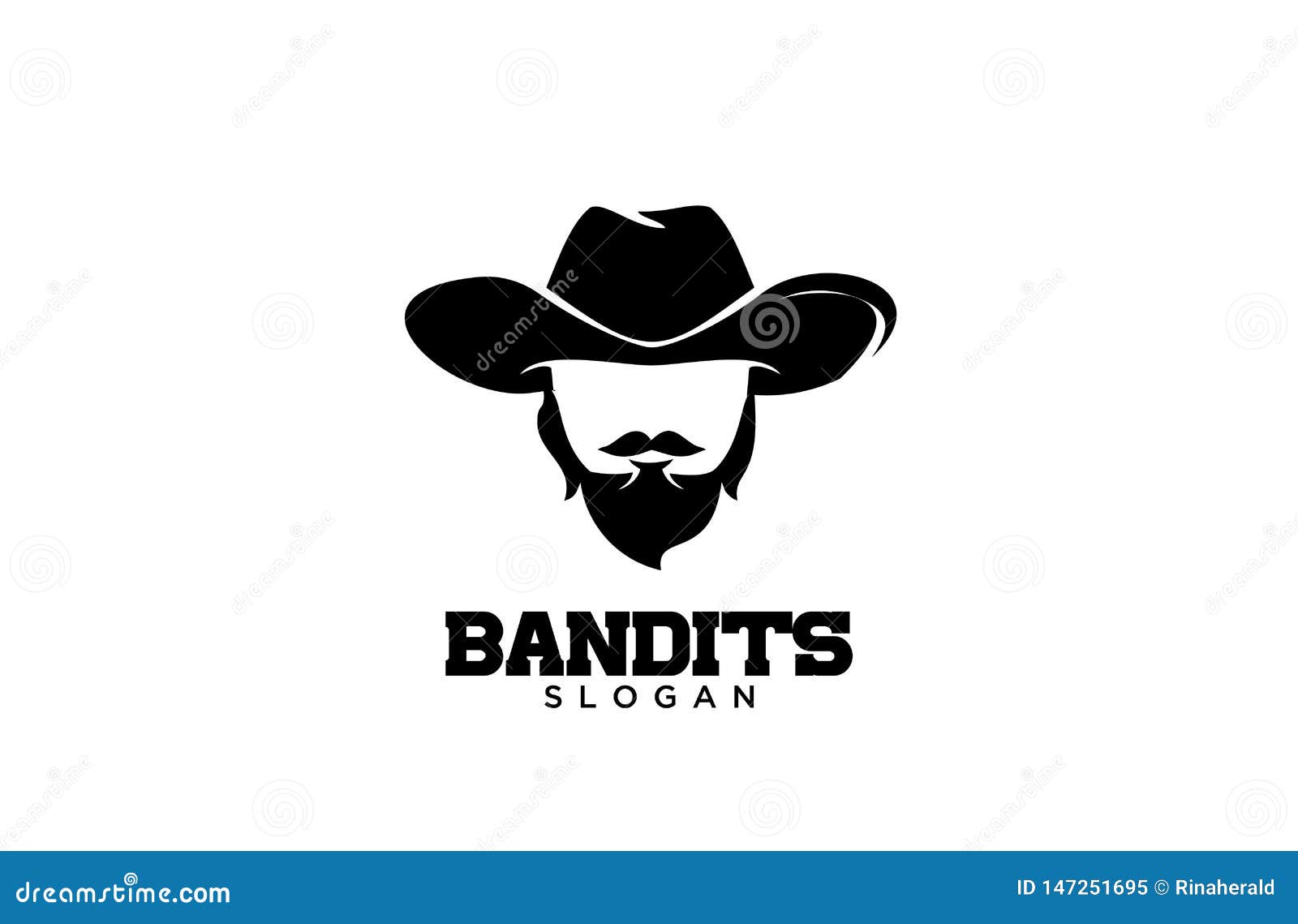Bandits Sheriff Cowboy Head Face Simple Luxury Logo Icon Design Vector ...