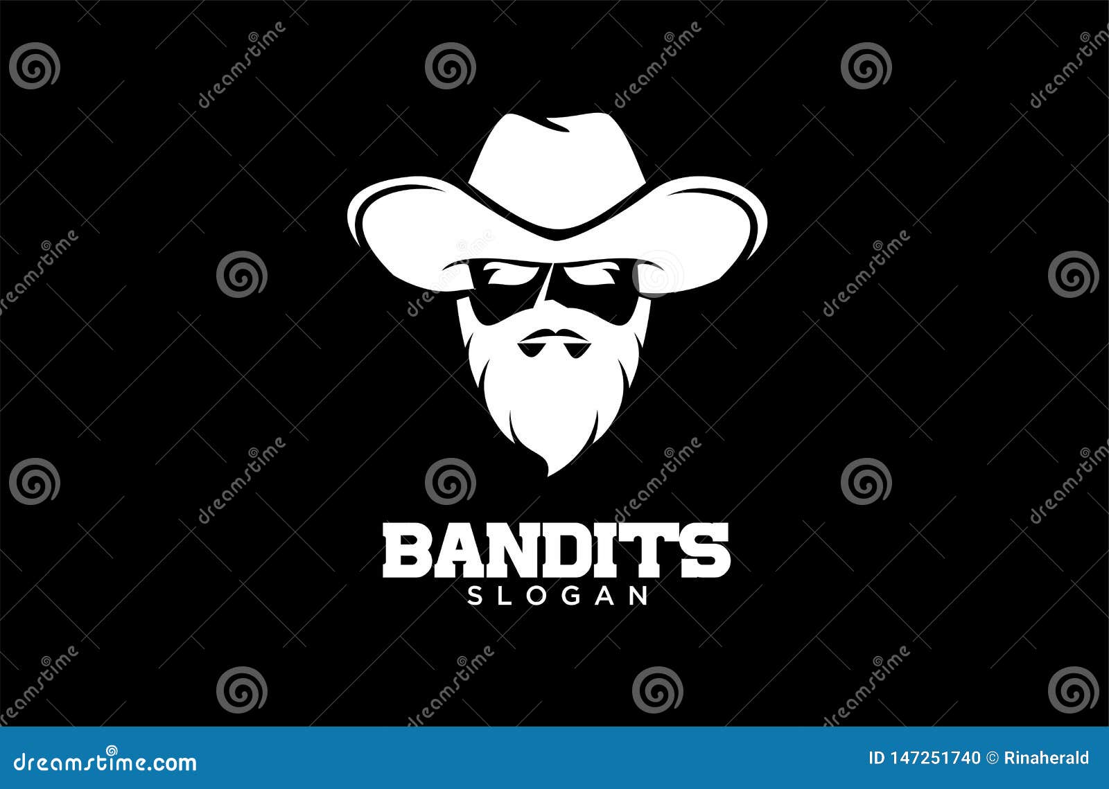 Bandits Sheriff Cowboy Head Face Simple Luxury Logo Icon Design Vector ...