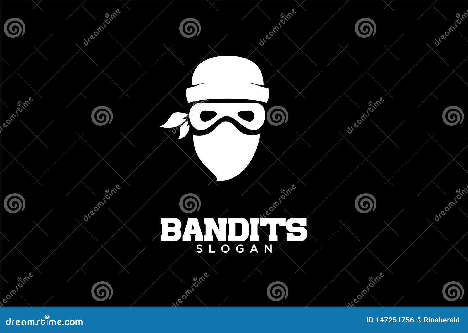 Bandits Head Face Simple Luxury Logo Icon Design Vector Isolated ...