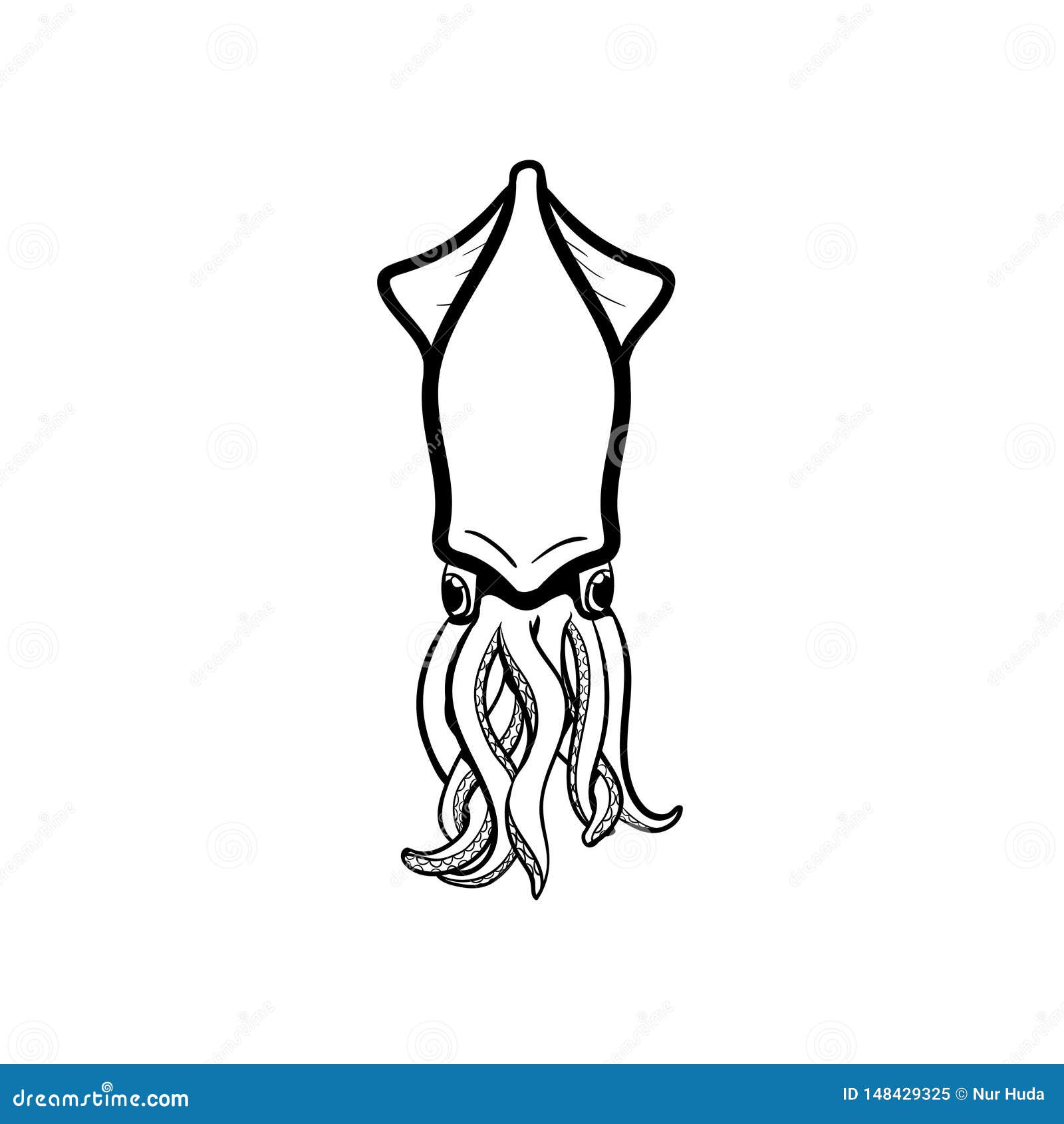 Squid Hand Drawing in a Simple Style Doodle Vector Icon Stock Vector ...