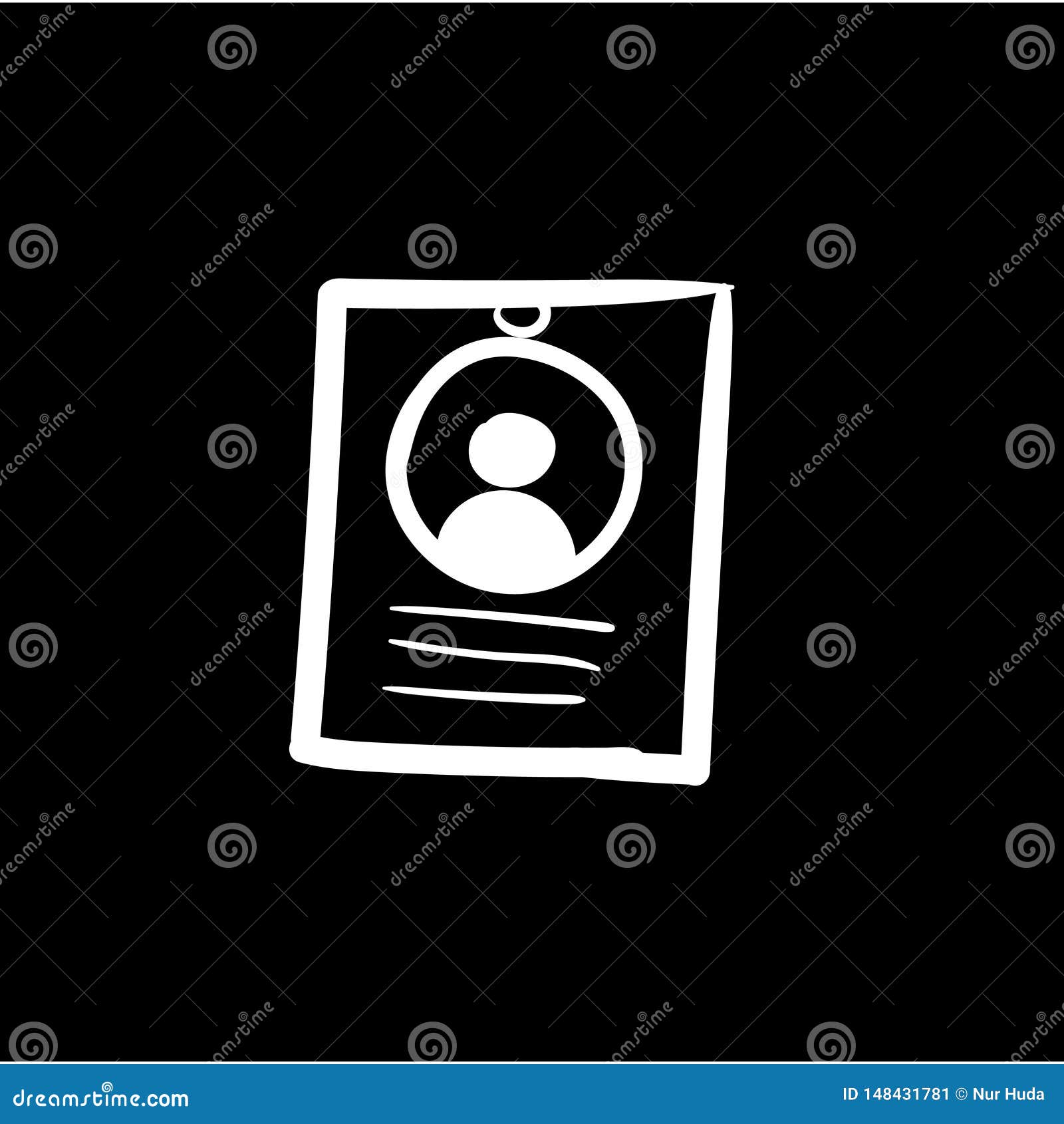 Id Card Doodle Icon Vector Hand Drawing Stock Vector - Illustration of ...