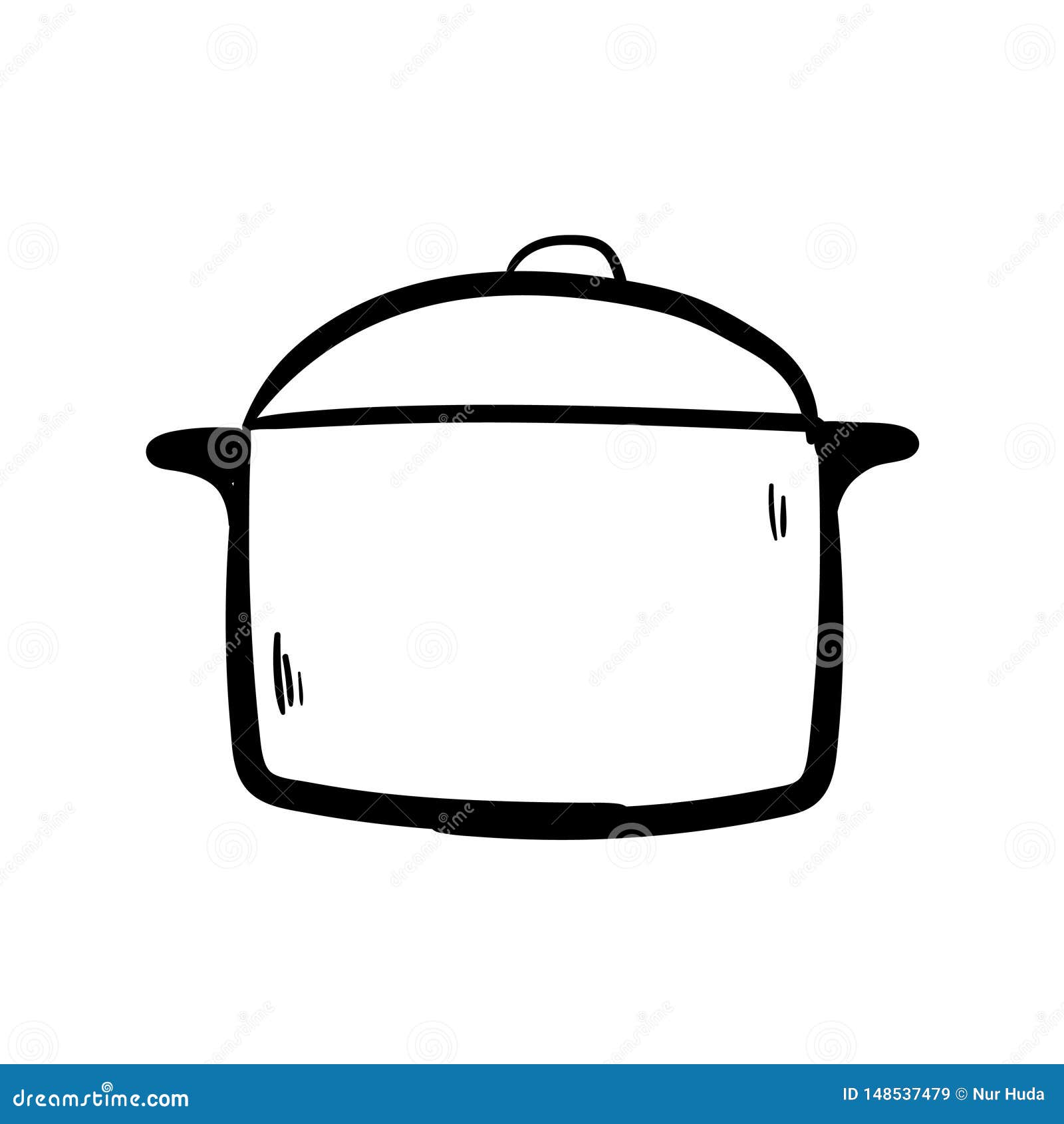 Kitchen Casserole Doodle Drawing Hand Draw Background Stock Vector ...