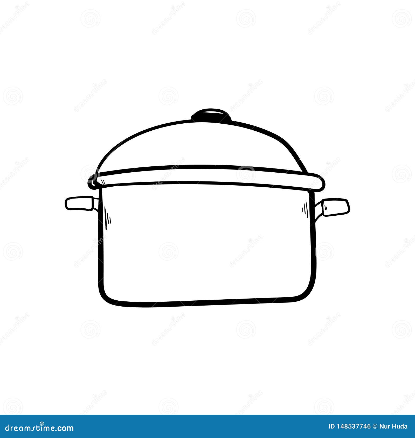 Kitchen Casserole Doodle Drawing Hand Draw Background Stock Image ...