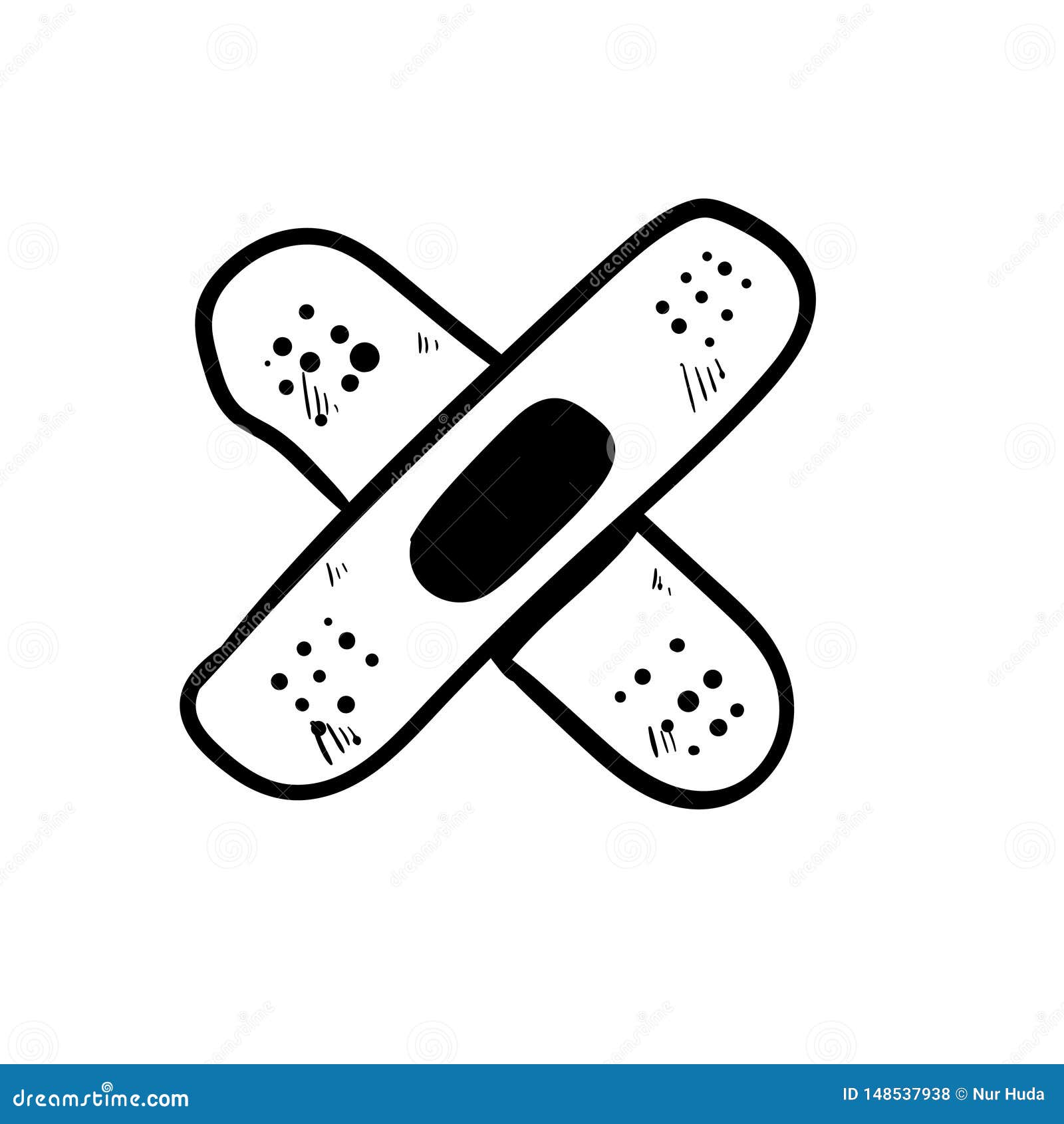 Bandage Doodle Hand Drawing Vector Simple Background Stock Illustration ...
